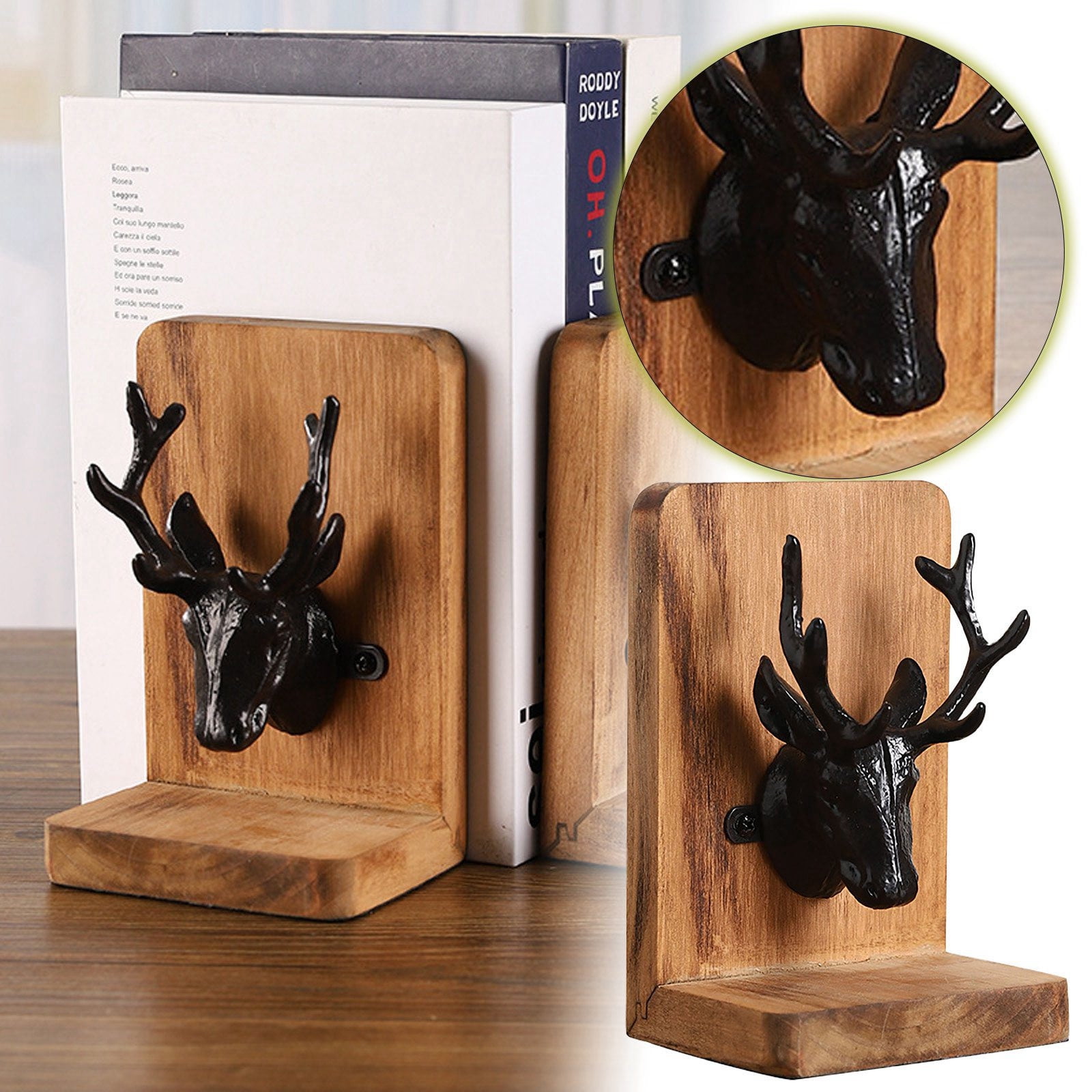 Stylish Desktop Ornament Elegant Deer Head Bookends for Home and ...