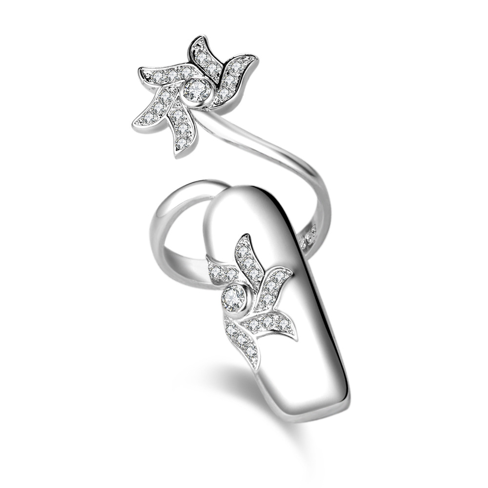 Stylish Diamond-Embellished Nail Ring for Women - Chic and Creative ...