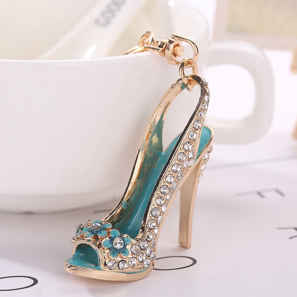 High Heels Keychain Diamond Studded Spring Lobster Clasp Key Ring for ...