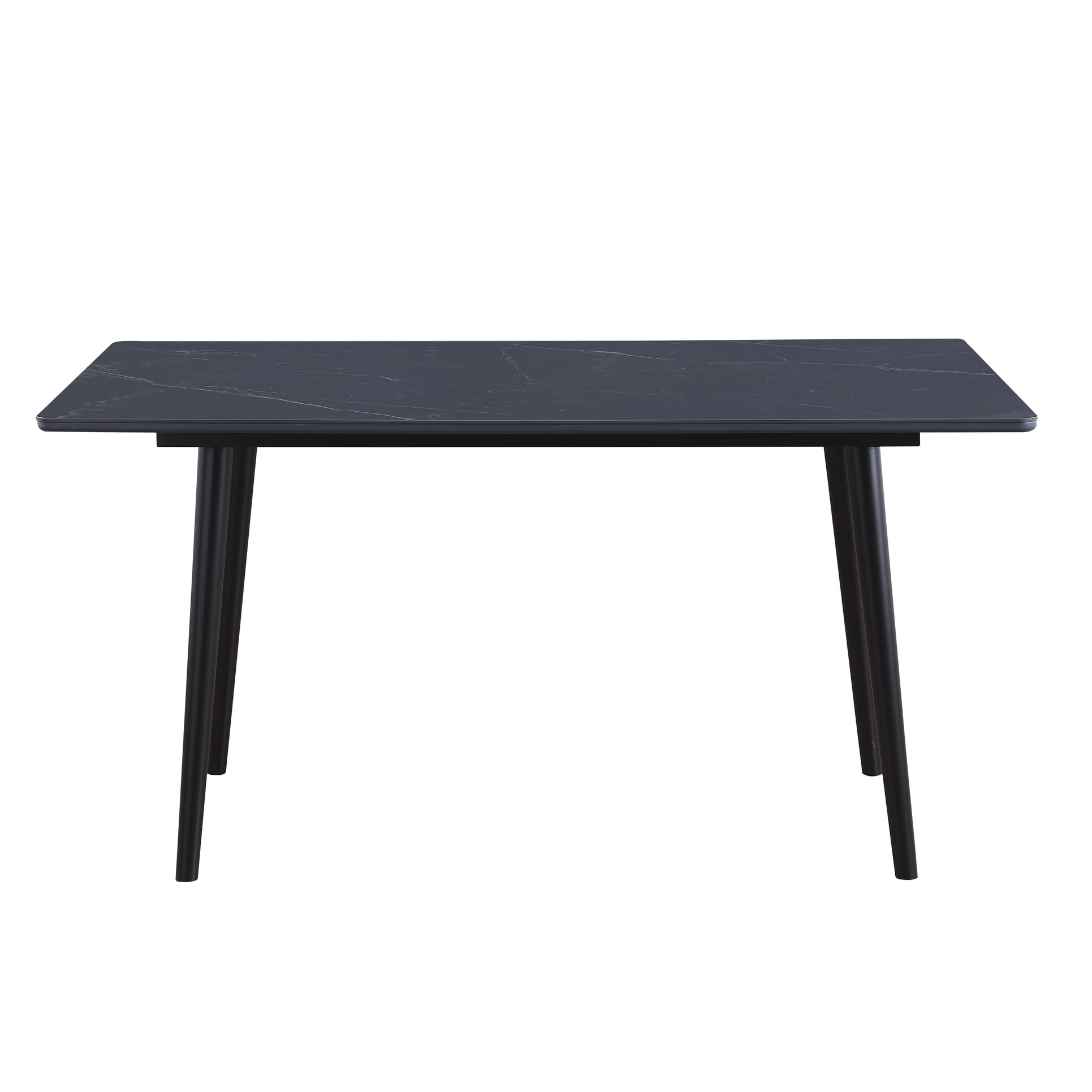 Stylish Dining Table, Black Sintered Stone, 60"x35"x30"h, Modern ...