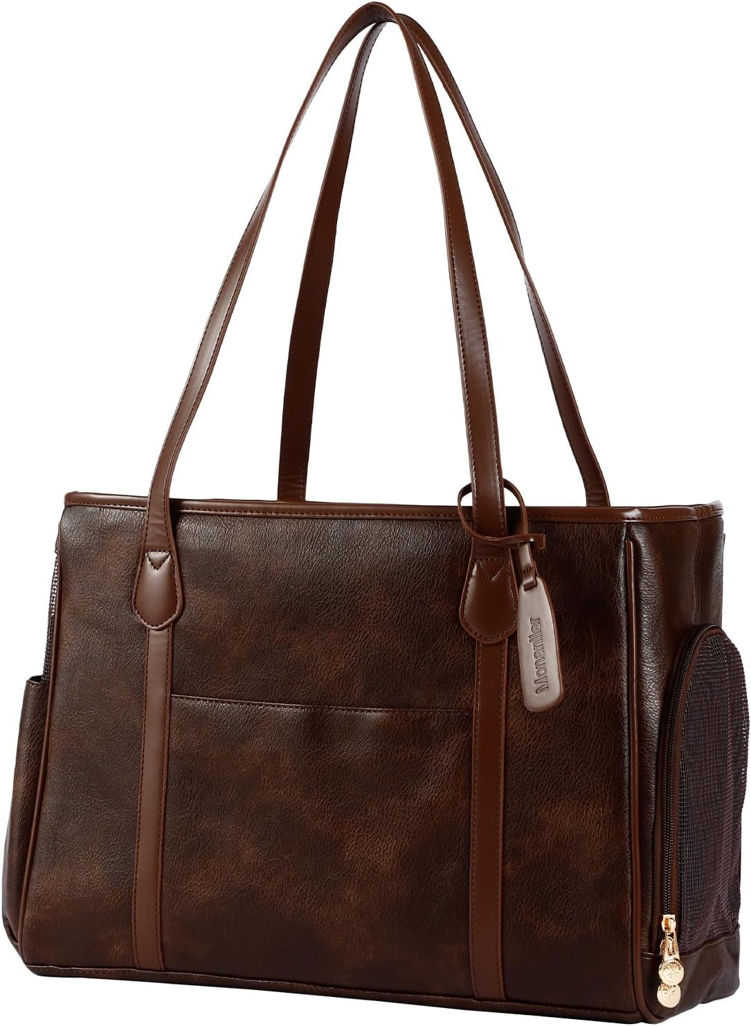 Stylish Dog Purse Carrier, Leather Pet Carrier Bag for Small Dogs Cats ...
