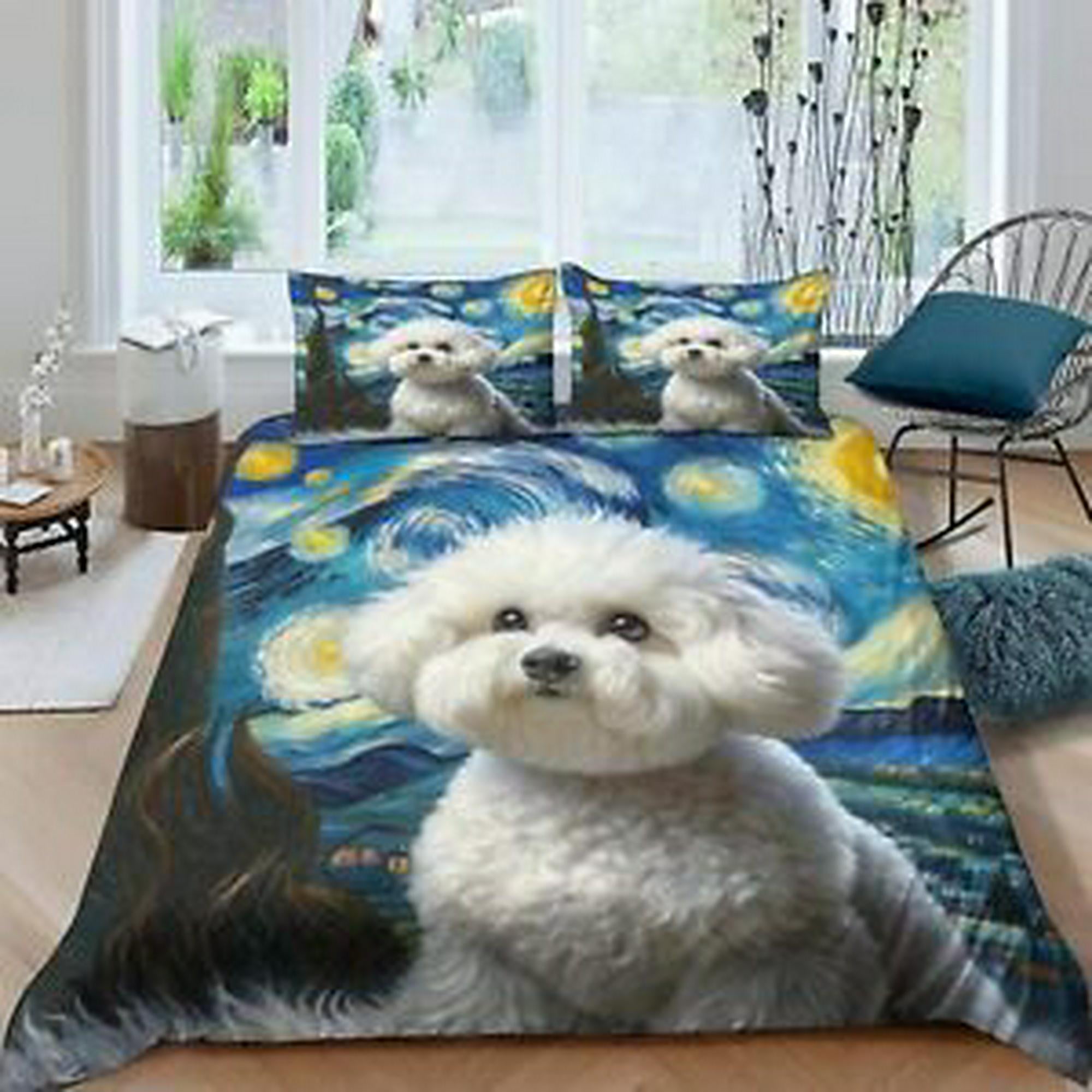 Stylish Dog-Themed Bedding Set with Zipper Closure Cozy Quilt Covers ...