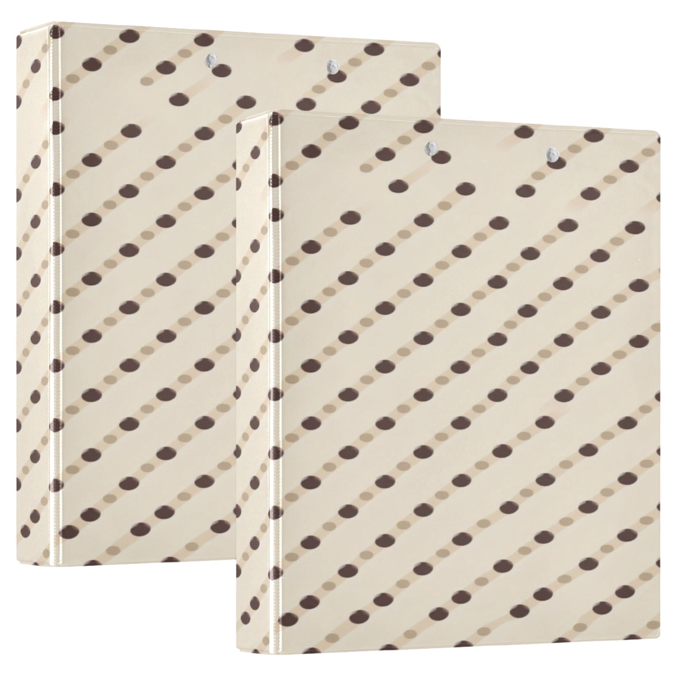 Stylish Dots Pattern 12.4x10.6in PVC Round Ring Binder, D-Ring 3-Hole ...