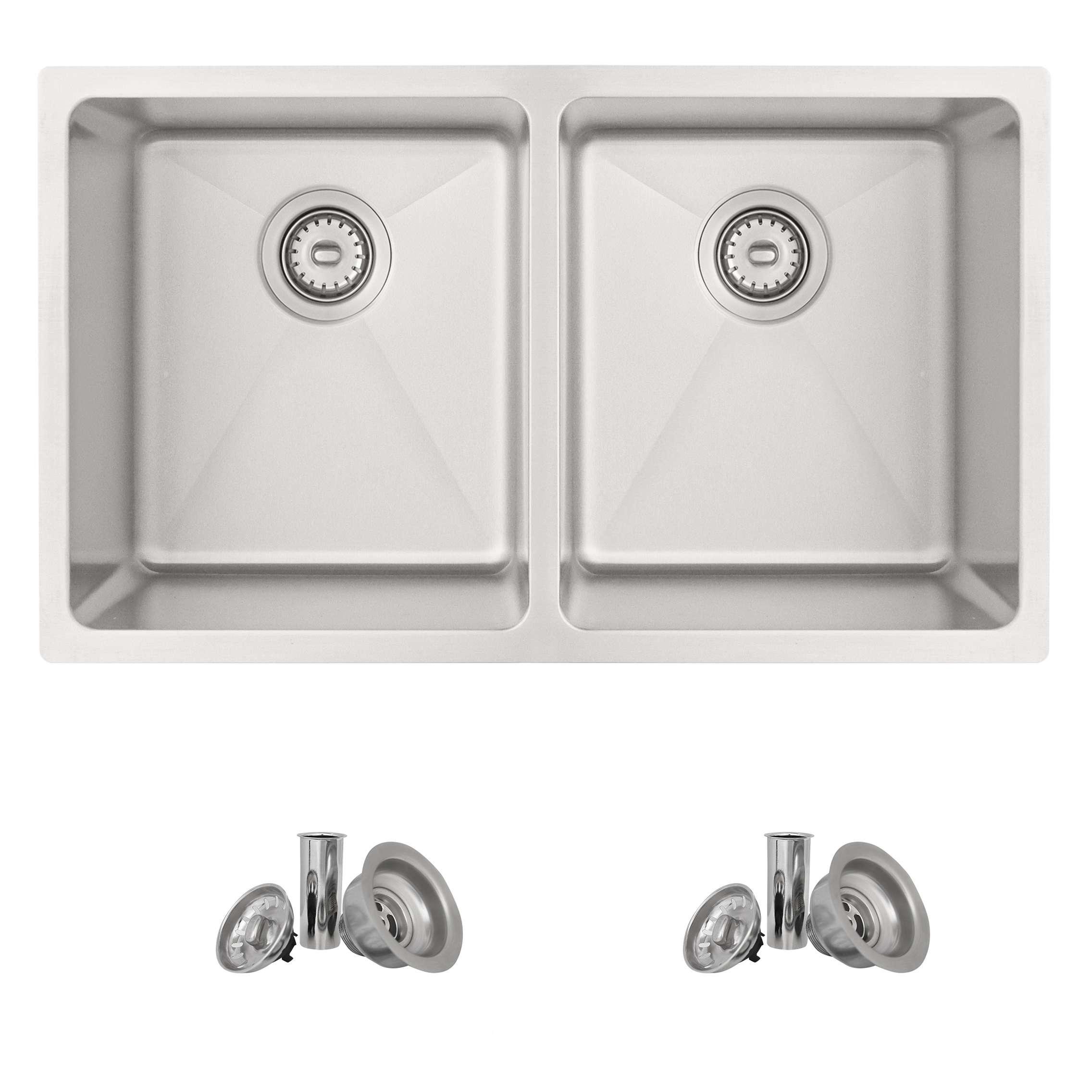 WUZSTAR 2 Compartment Stainless Steel Utility Sink Commercial Kitchen ...