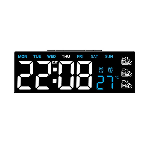 Stylish Electronic Digital LED Clock With Medication Reminder 2 Alarms ...