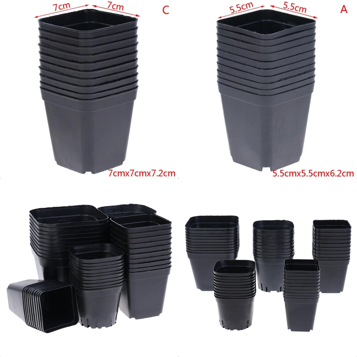 Stylish and Elegant Set of 10 Durable Small Black Plastic Square Flower ...