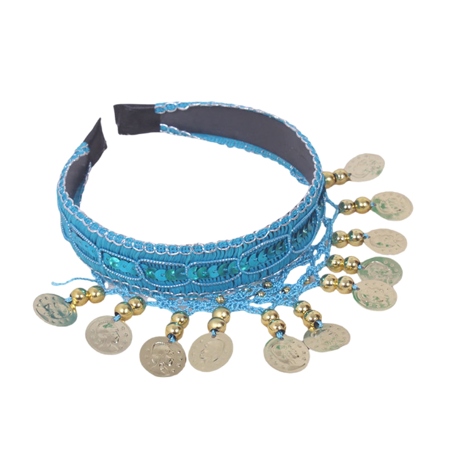 Stylish Ethnic Headband Hair Styling Hairhoop with Tassels Gold Coin ...