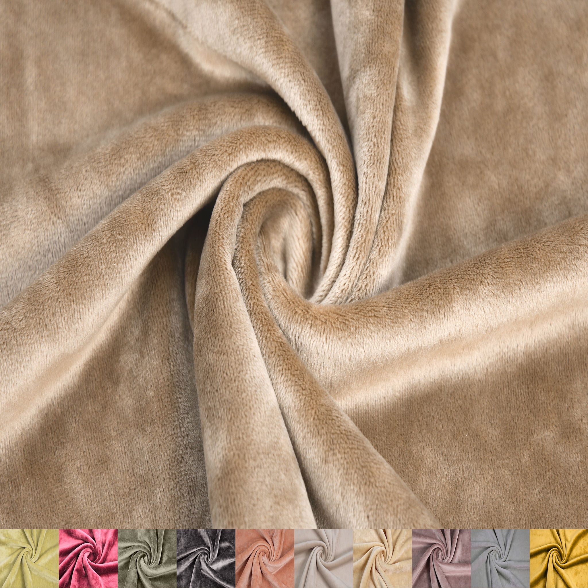 63" Wide French Velour Fabric - (250GSM) 2-Way Stretch Poly Spandex ...