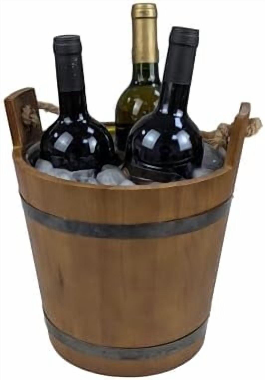 Stylish Farmhouse Ice Bucket with Galvanized Metal Liner - Durable ...