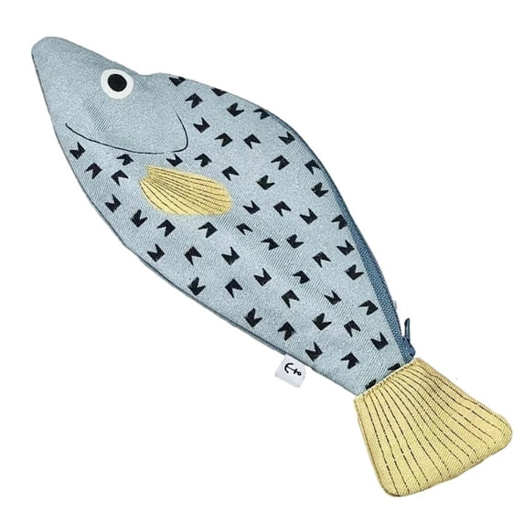 Stylish Fish Pencil Case Canvas Pencil Bag Large Capacity Pen Organiser ...
