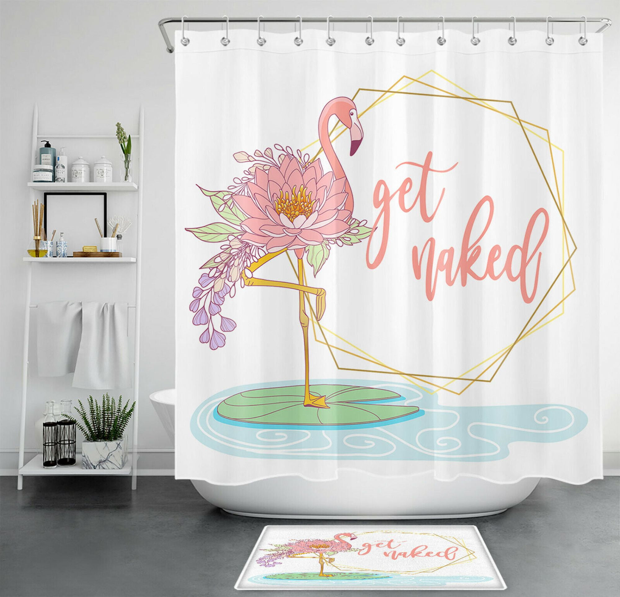 Stylish Flamingo Shower Curtain: Elevate Your Bathroom Decor - Walmart.com