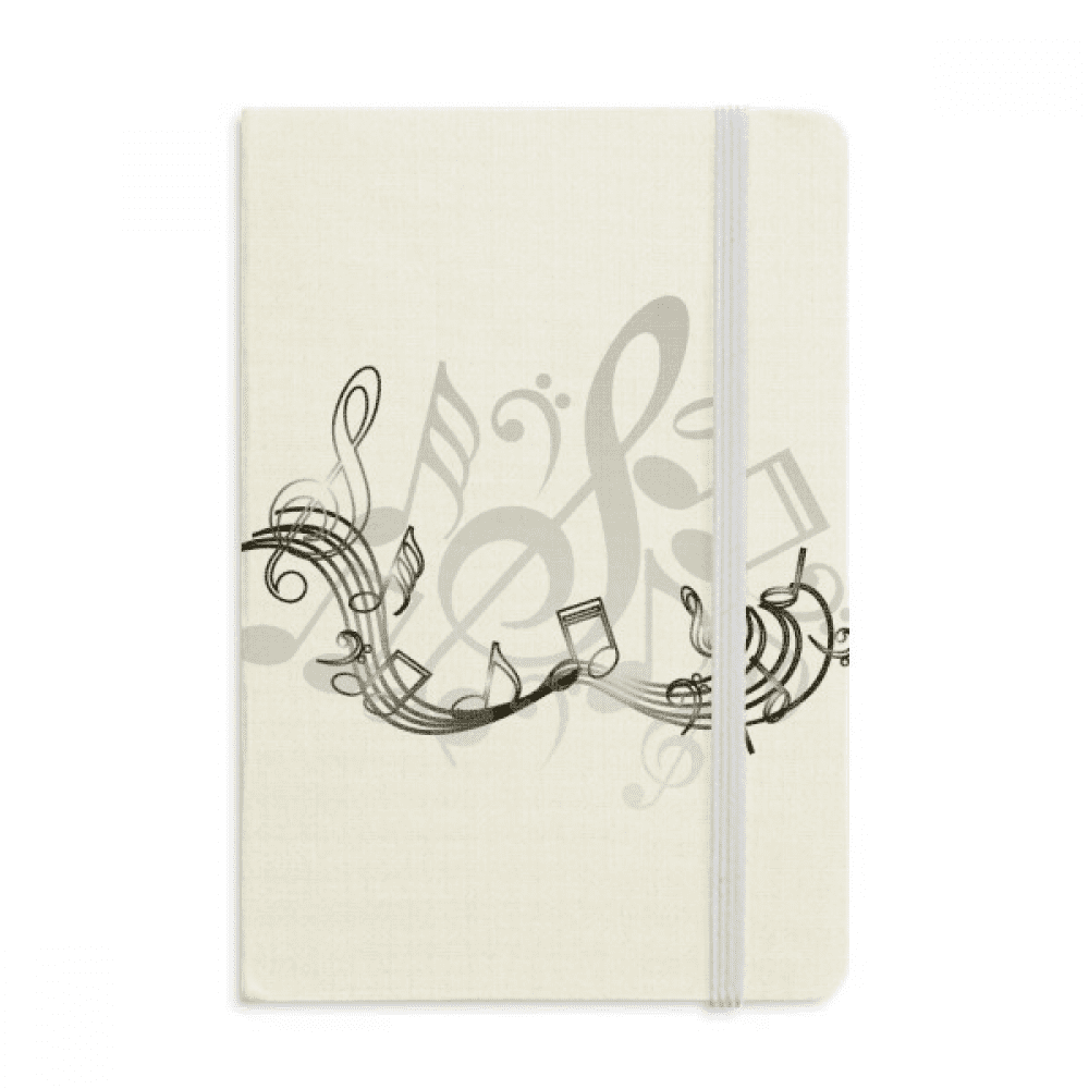 Stylish Flappg Music Notes Blue Notebook Fabric Hard Cover Classic ...