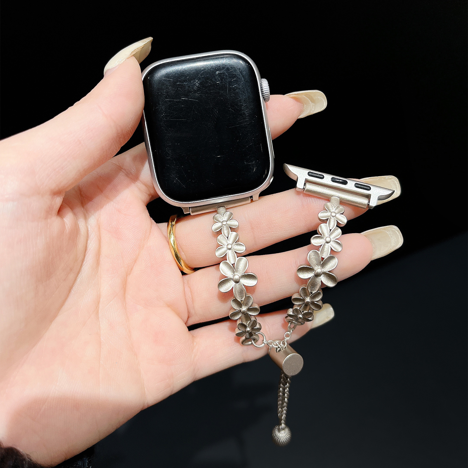 Stylish Flower Design Apple Watch Band forApple Watch Series 10 42mm ...