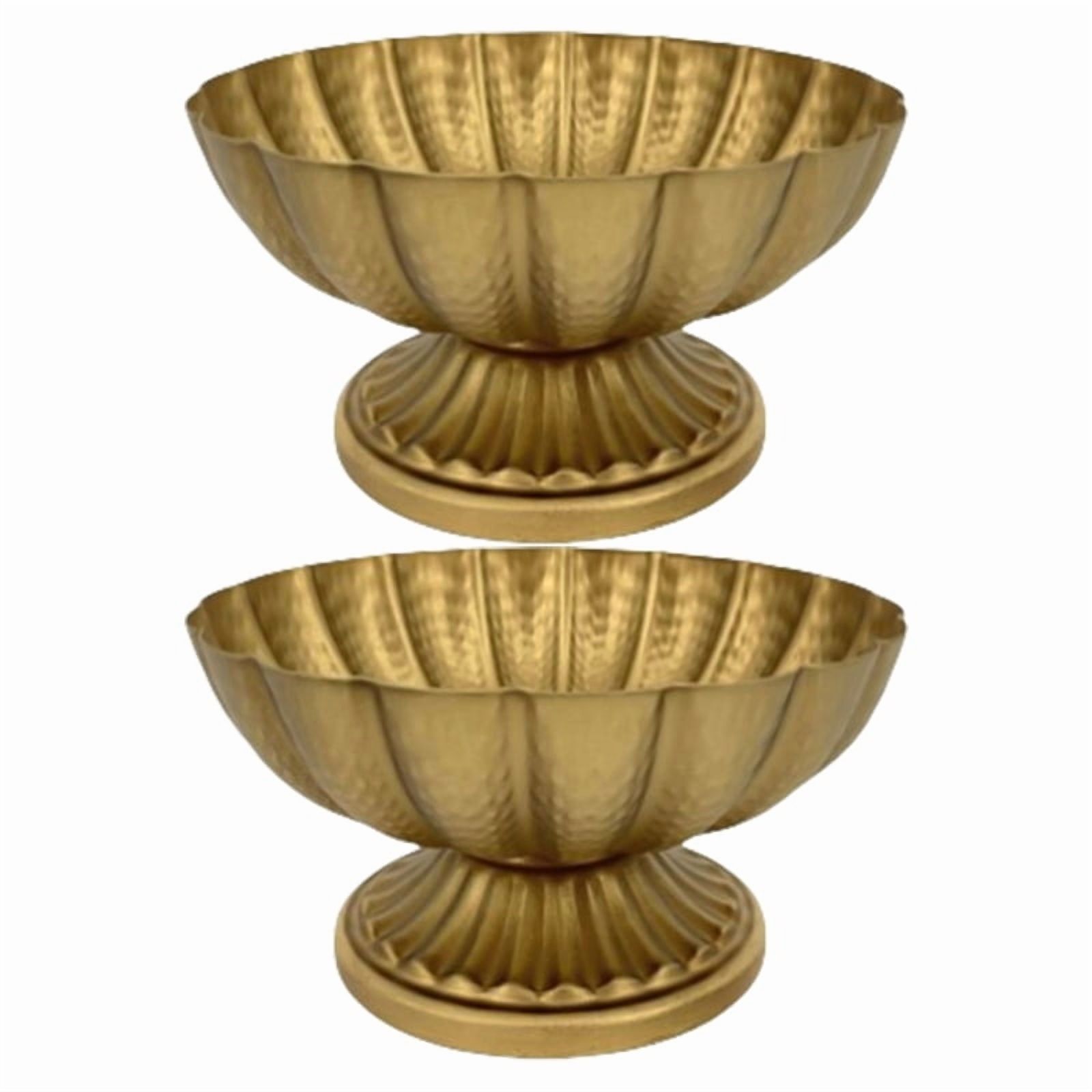 Stylish Flower Vases Pair of Vintage Iron Centerpieces Bowls Portable ...