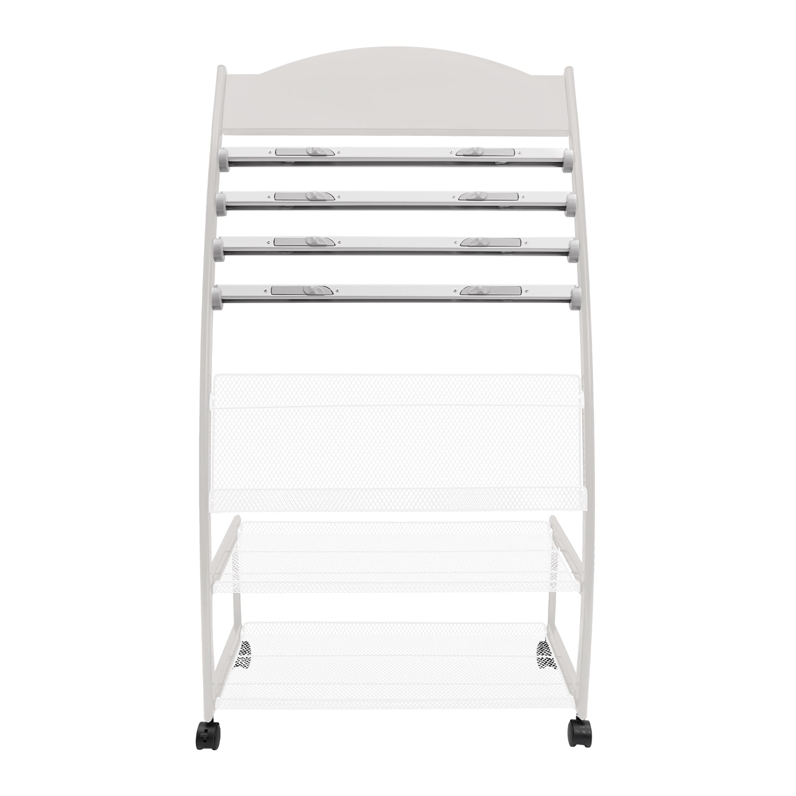 Stylish Foldable Magazine Rack with 4 Wheels, Aluminum Alloy Clips, and ...