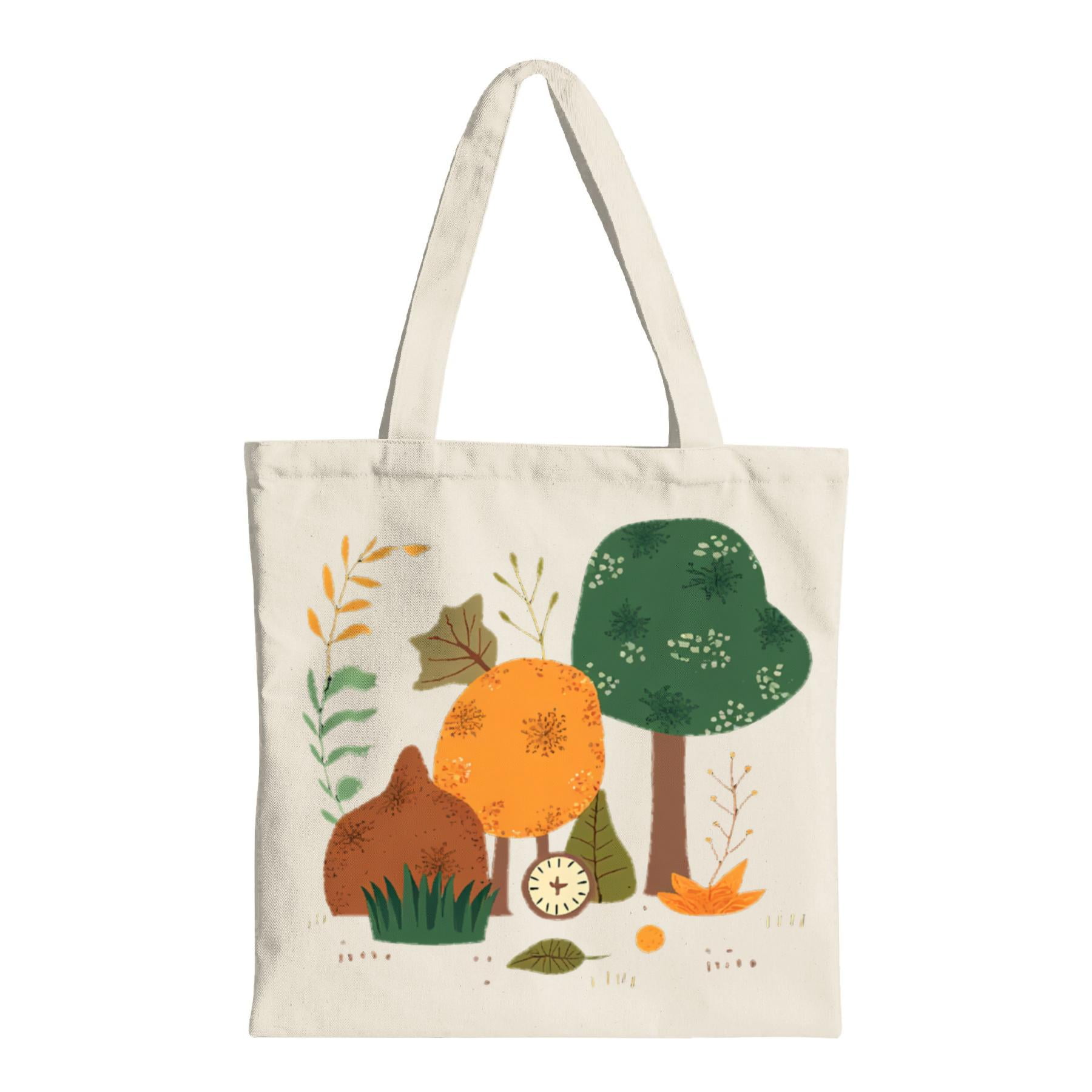 Stylish Forest Scene Tote Bag - Canvas Multifunctional Reusable ...
