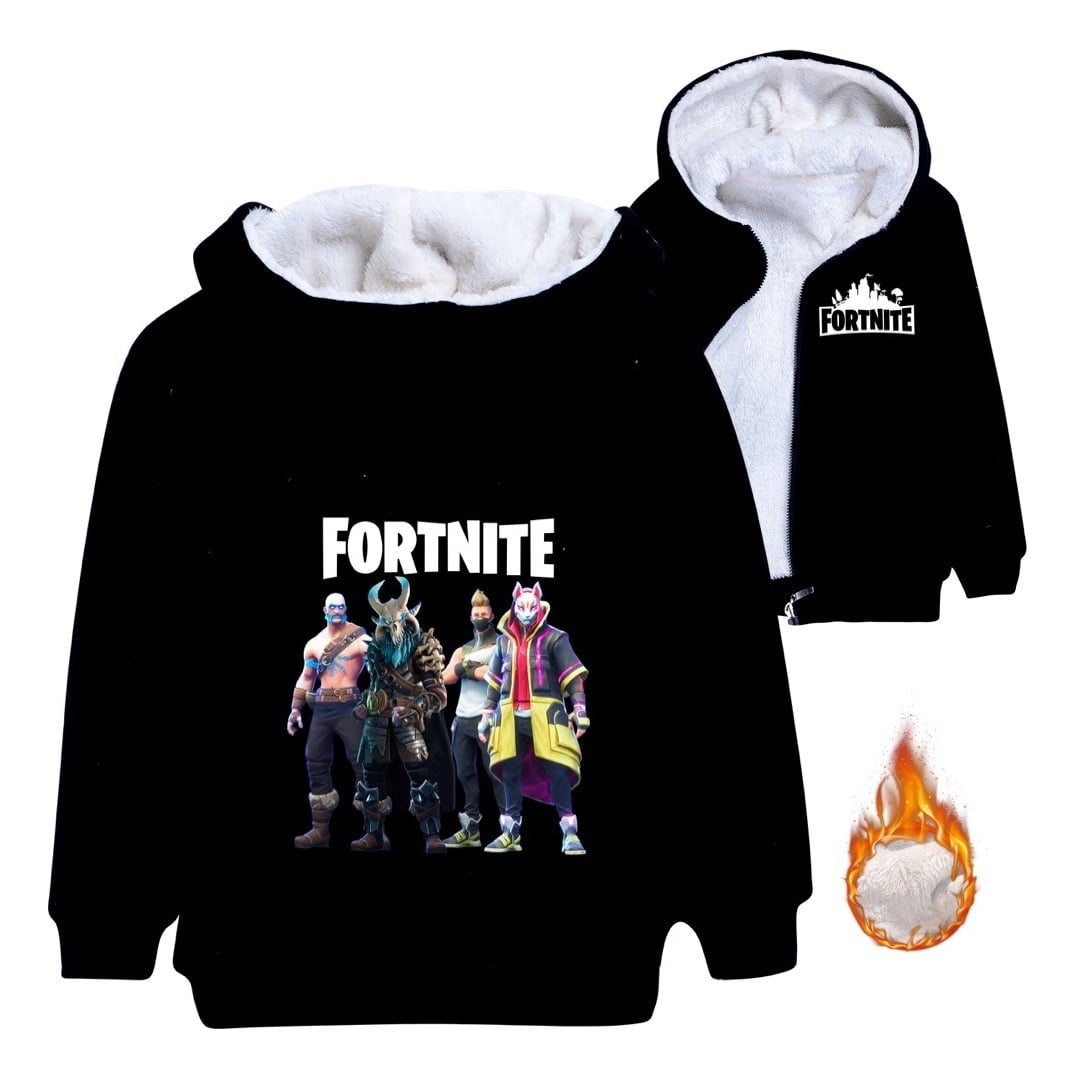 Stylish Fortnite Winter Hoodie for Kids - Fleece-Lined Zip-Up Coat for ...