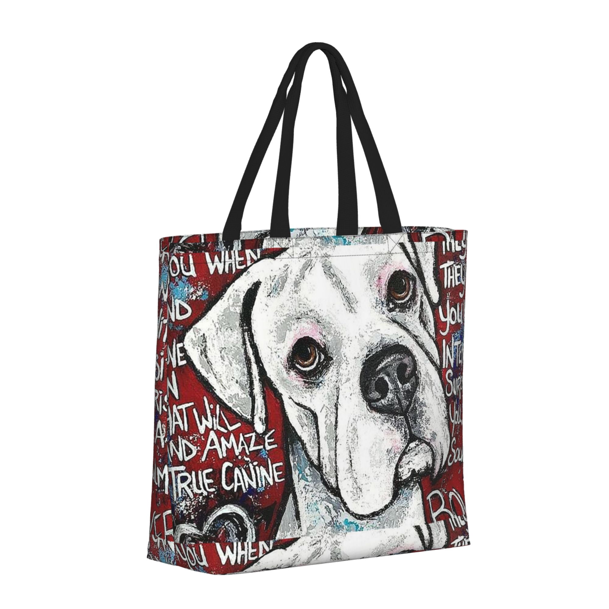 Stylish Funny Boxer Dog Art Extra Large Shoulder Zippered One Shoulder ...