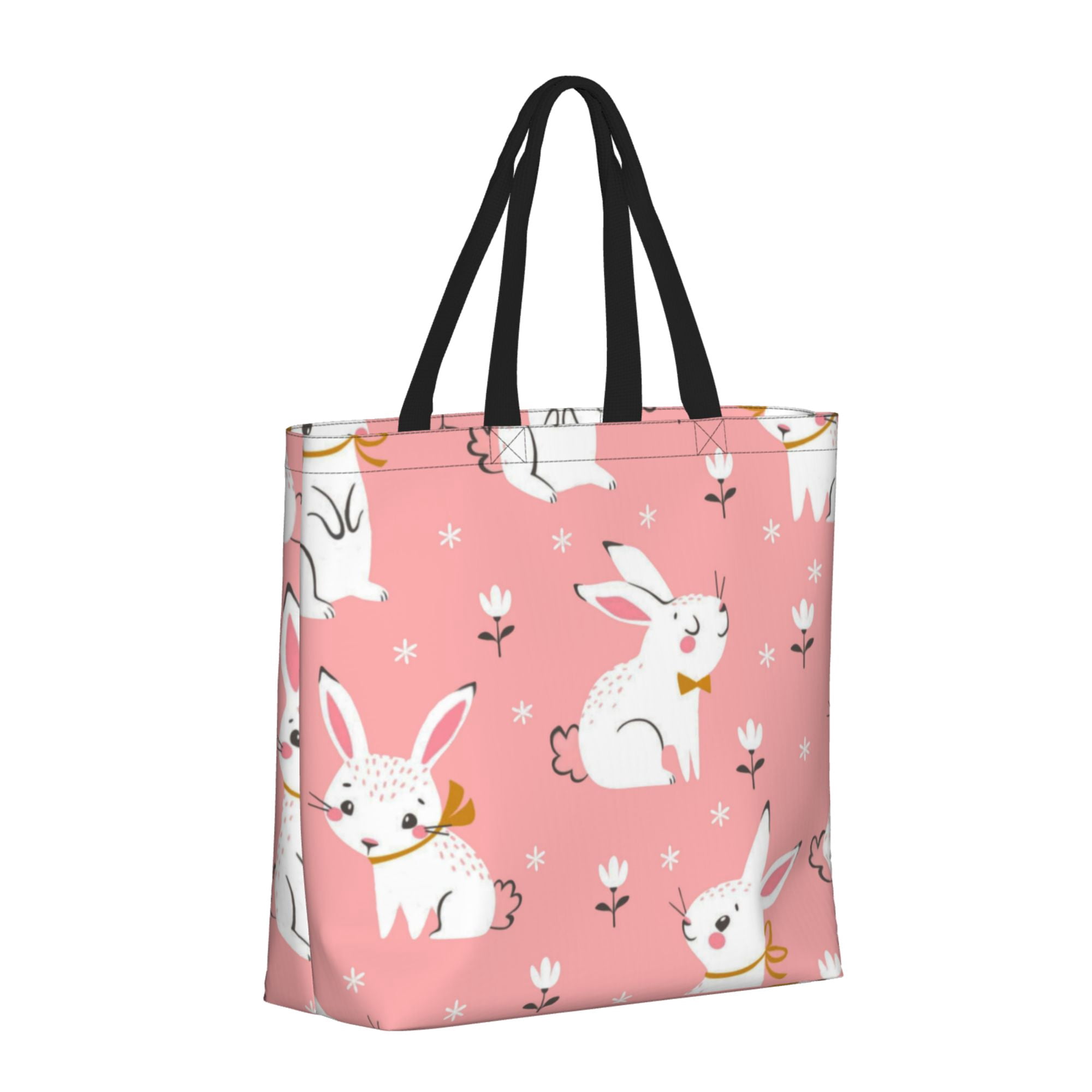 Stylish Funny Cute Kawaii Rabbit Bunny Extra Large Shoulder Zippered One Shoulder Convenience ...
