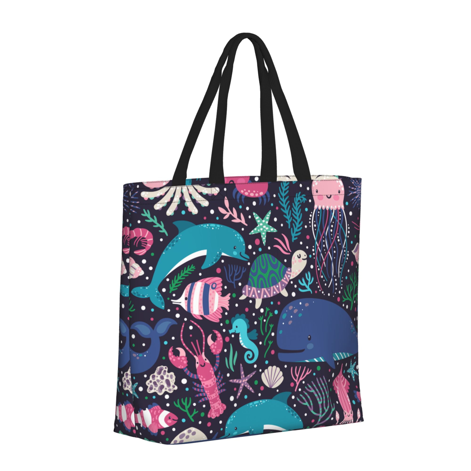 Stylish Funny Cute Sea Animals Extra Large Shoulder Zippered One ...