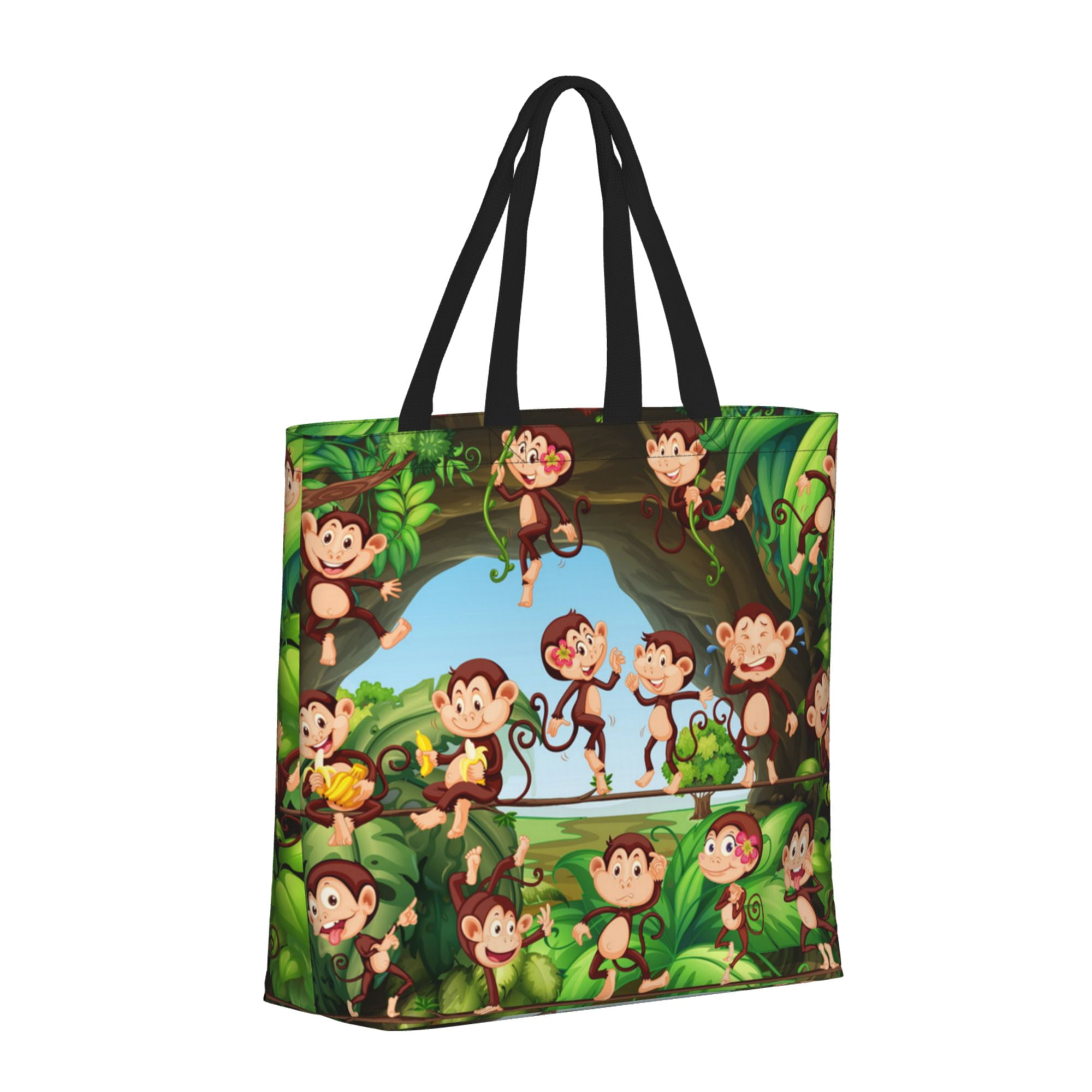 Stylish Funny Monkeys Living In The Forest Extra Large Shoulder ...