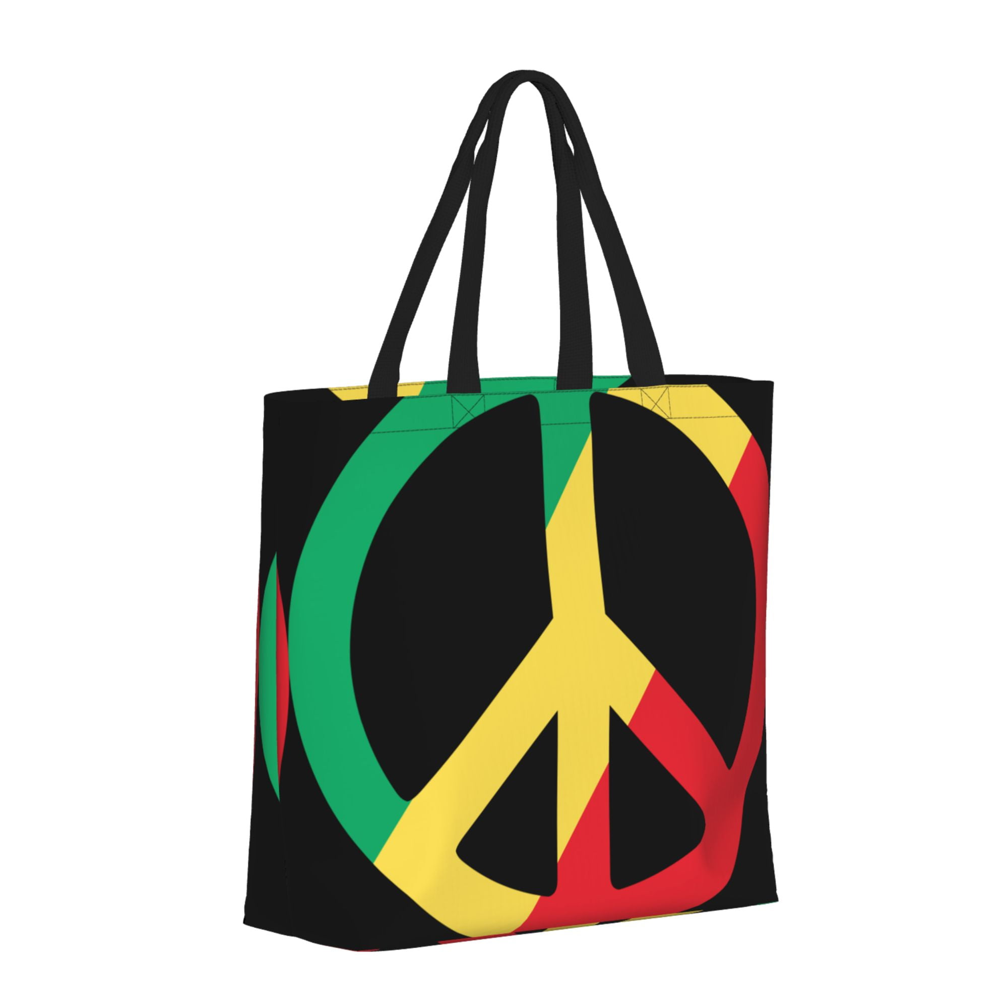 Stylish Funny Peace Sign Rastafari Pattern Extra Large Shoulder ...