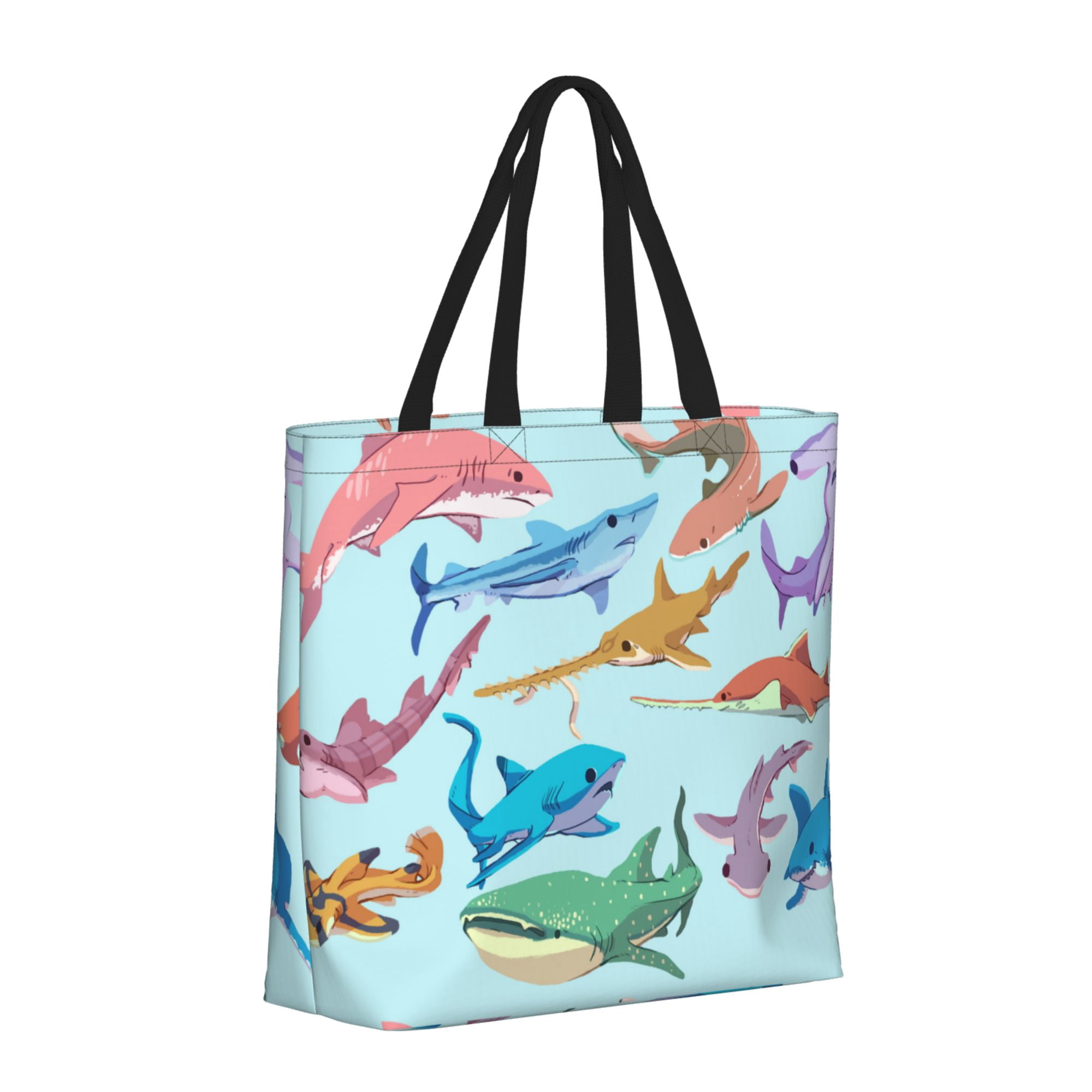 Stylish Funny Sharks Extra Large Shoulder Zippered One Shoulder ...