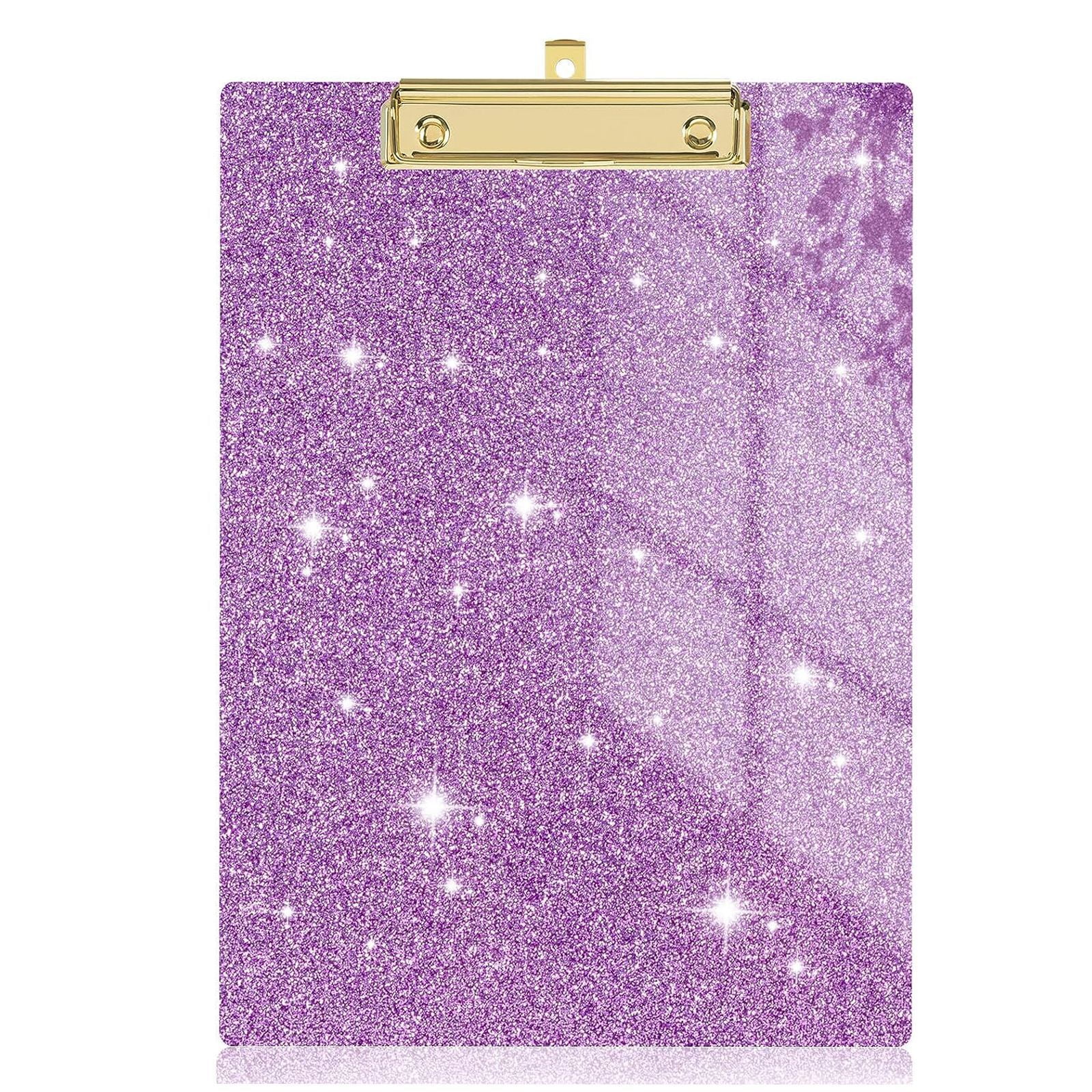 Stylish Glitter Acrylic Clipboard With Low-Profile Gold Metal Clips ...