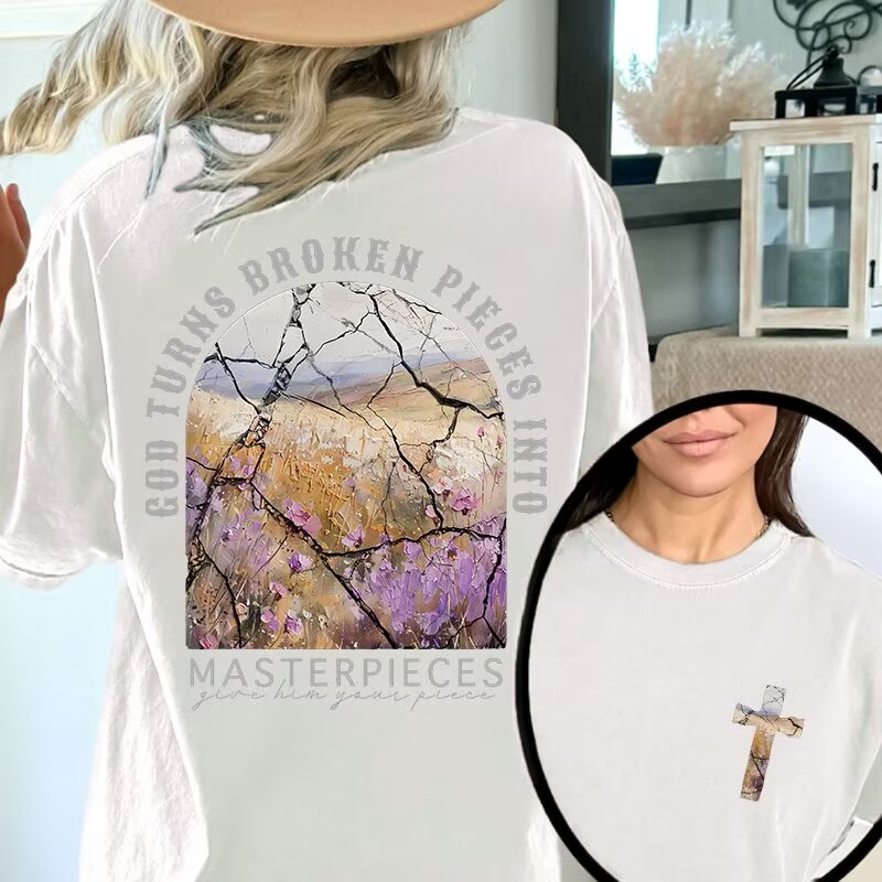 Stylish "God Turns Broken Into Masterpieces" Religious - Inspired Tops ...