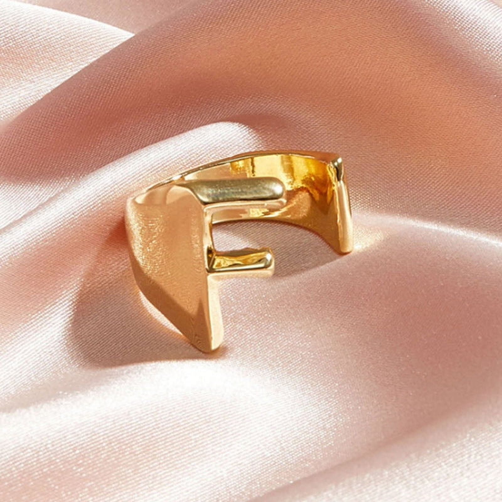 Stylish Gold Alloy Letter Index Finger Rings, Simple and Stylish ...