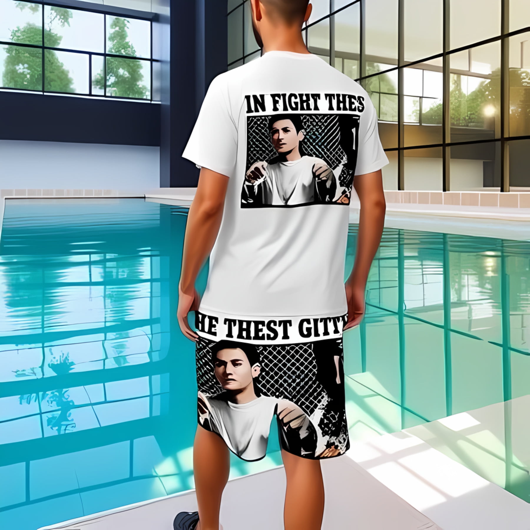 Stylish Graphic T-Shirt and Matching Shorts Set for Men - Modern Casual ...