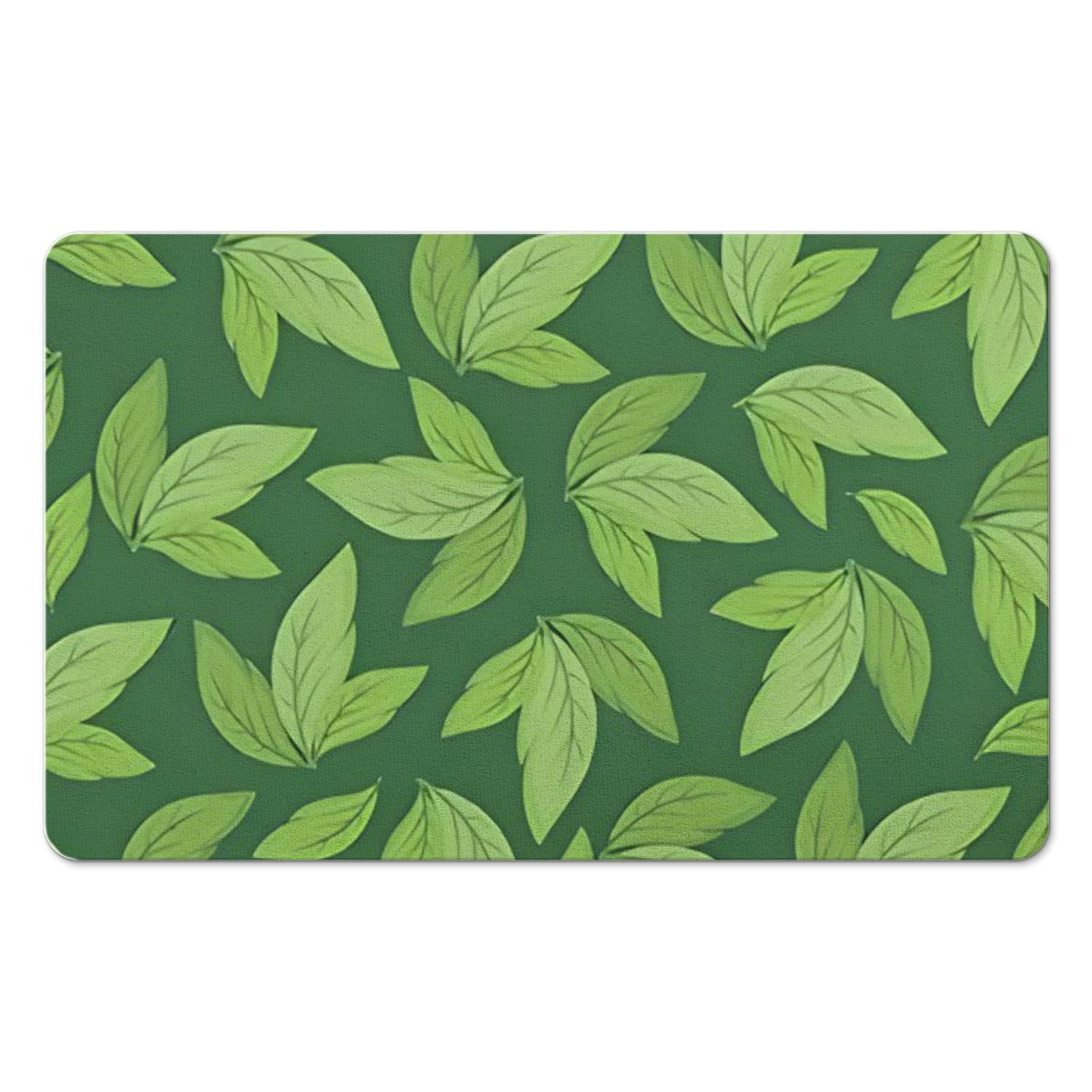 Stylish Green Leaf Bath Mat – Ensures Safety with Non-Slip Feature ...