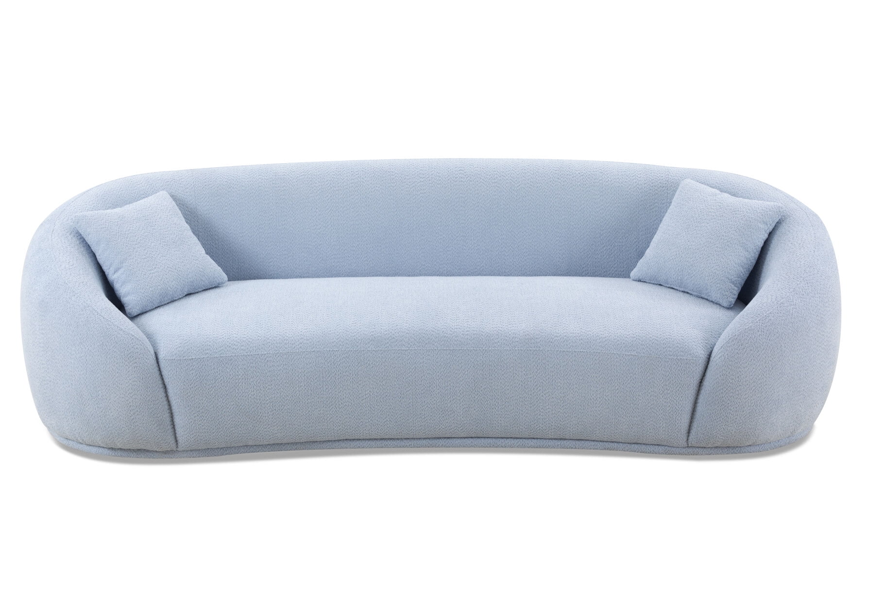 Stylish Half Moon Teddy Wool Sofa, Casual Cloud Curved 3 Seater Sofa ...