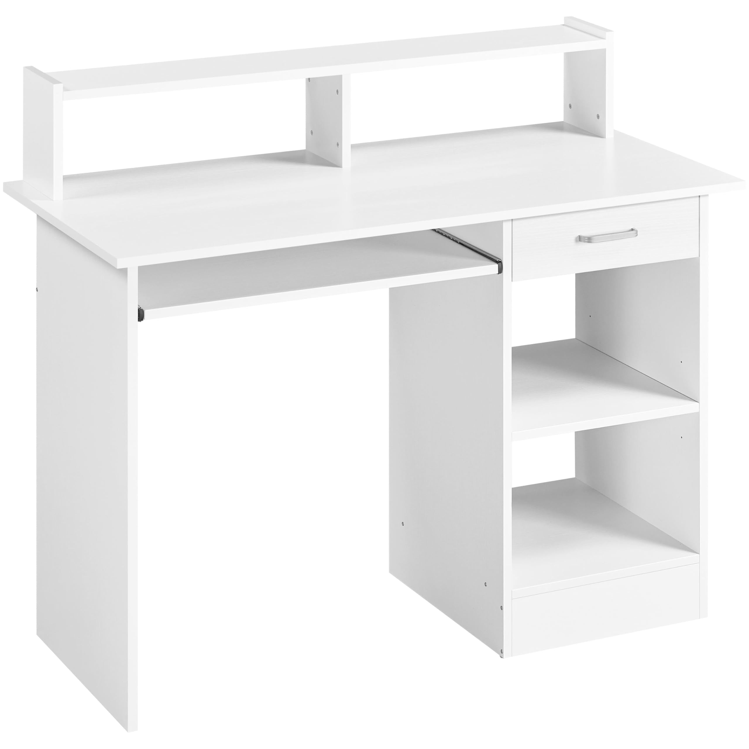 Stylish Home Office Desk, Modern Workstation with 2 Shelves and ...