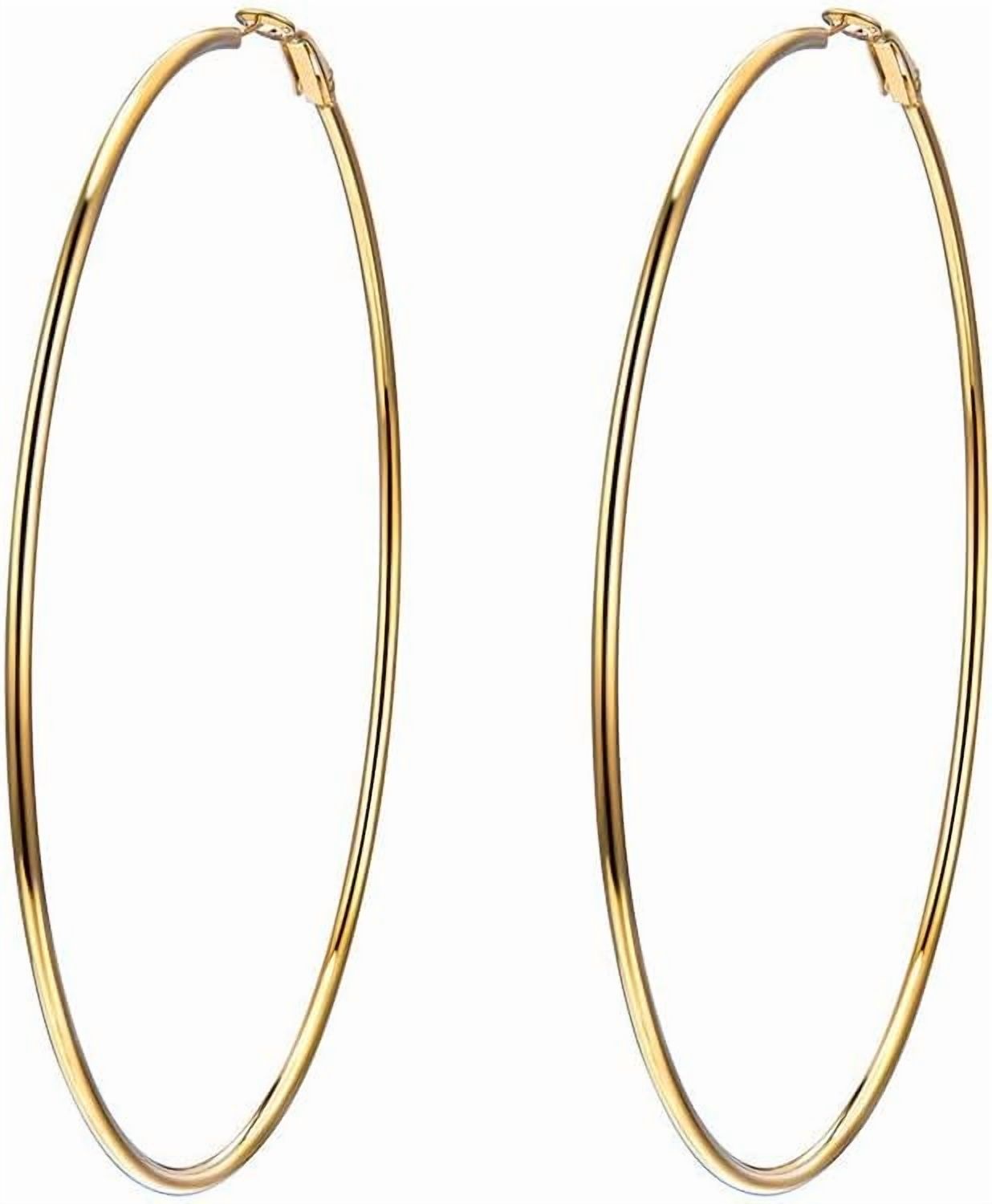 Stylish Hoop Earrings for Women, Black/14K Gold Plated/Silver Stainless ...