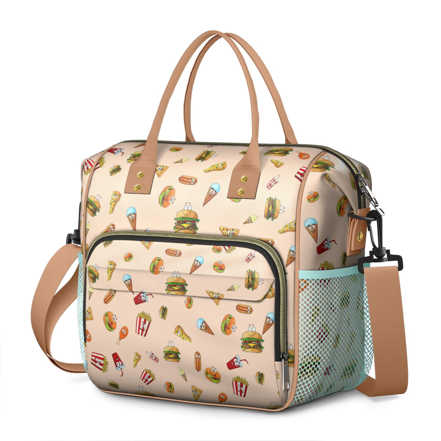 Stylish Insulated Lunch Box with Ice Cream & Dessert Art – Dual ...