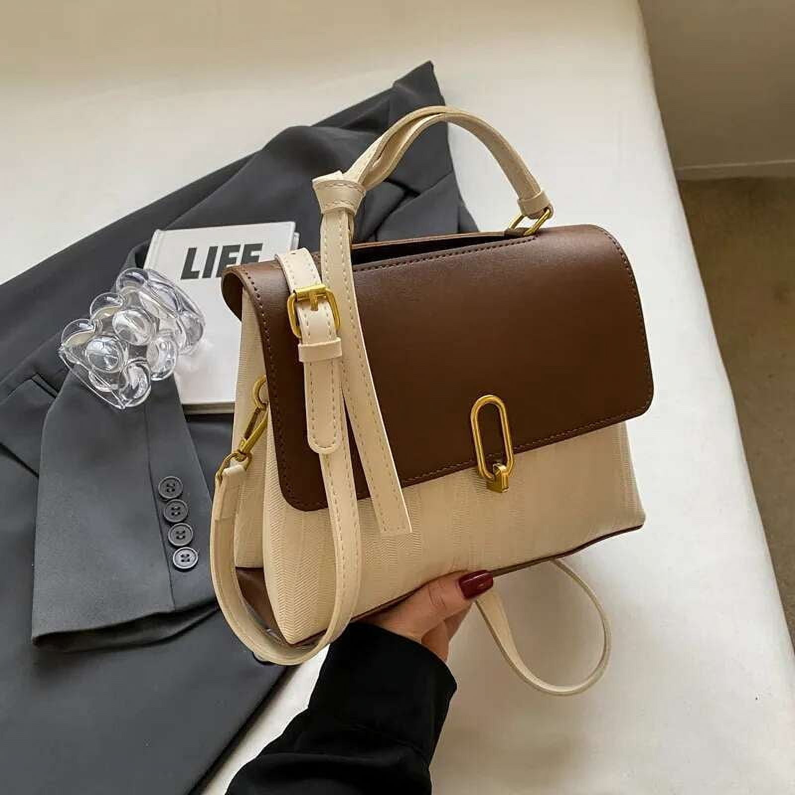 Stylish Ladies' Colorful Overlap Crossbody Bag with Carry Handle ...