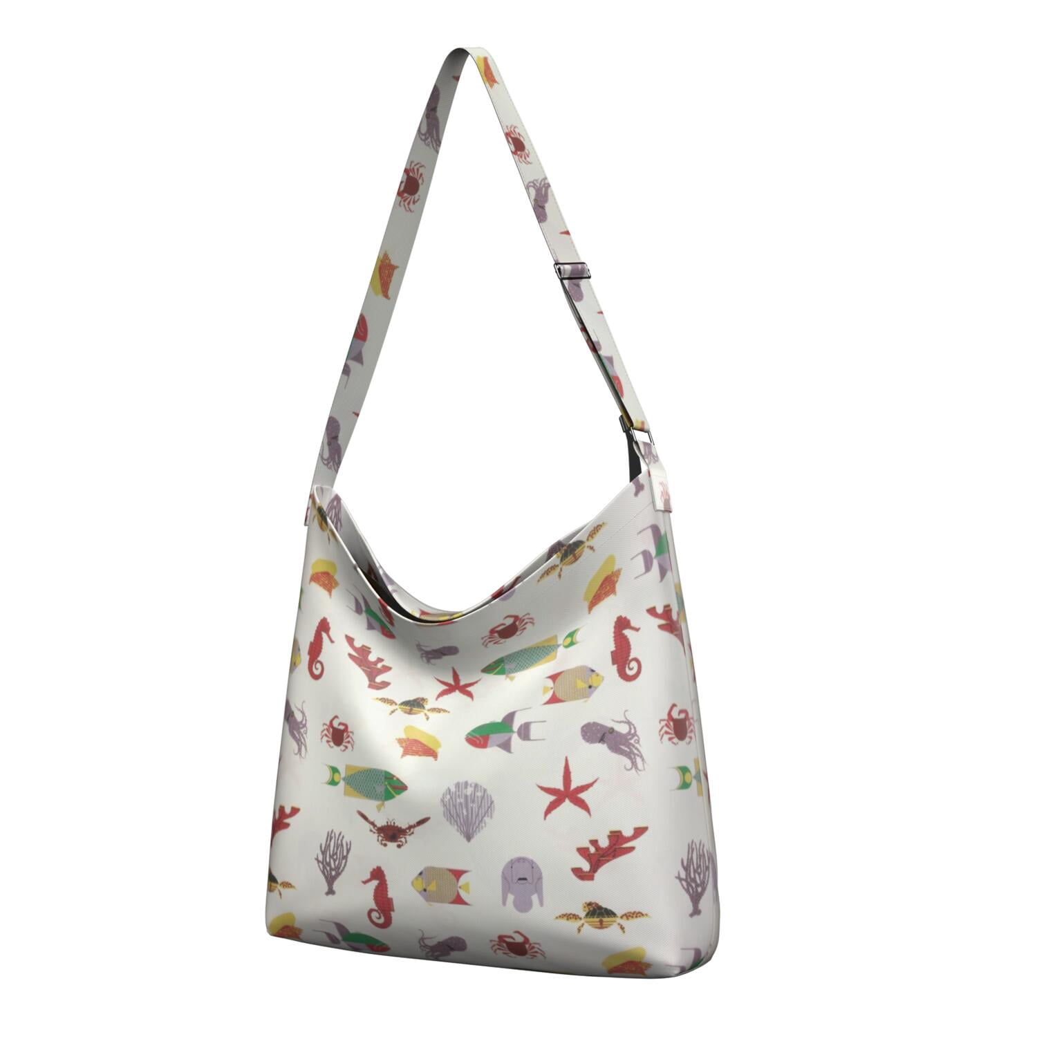 Stylish Large Capacity Sling Tote Bag - Vintage Ocean Theme with ...