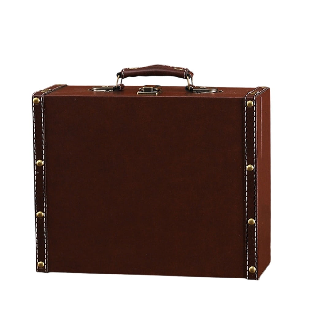 Stylish Leather Suitcases Large Storage Trunk for Clothing and Books ...
