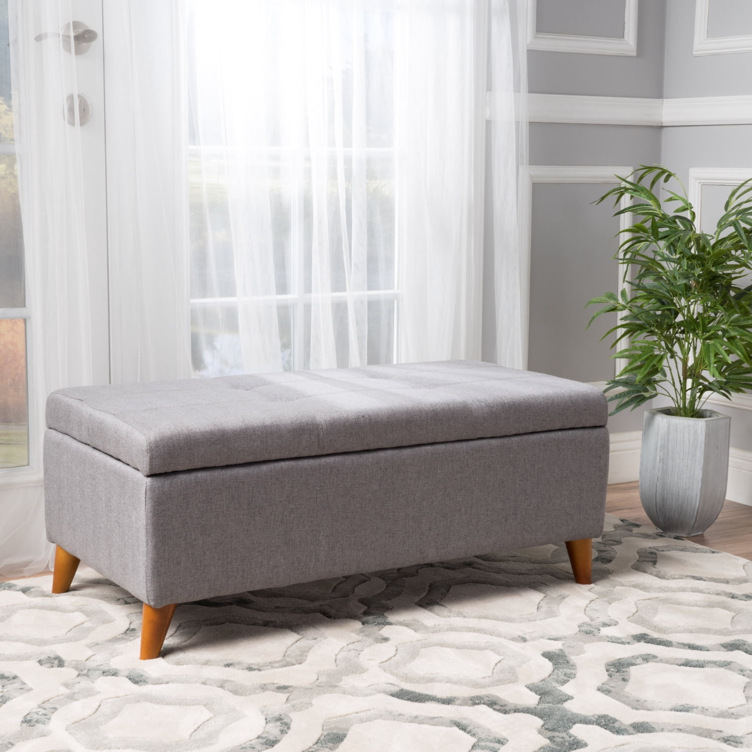 Stylish Lift-Top Storage Ottoman Extra Seating & Hidden Storage for ...