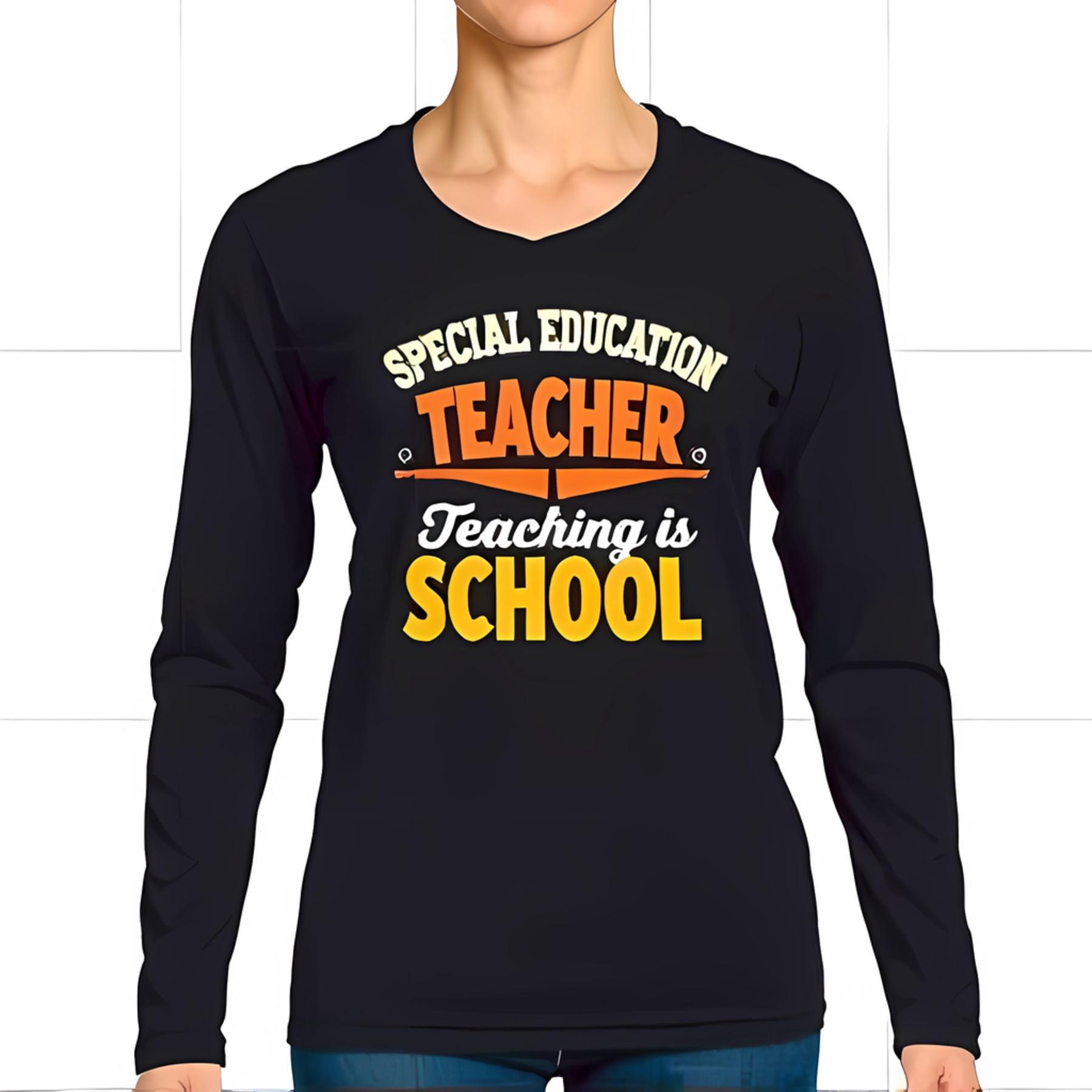 Stylish Long Sleeve T-Shirt for Special Education Teachers - Bold ...