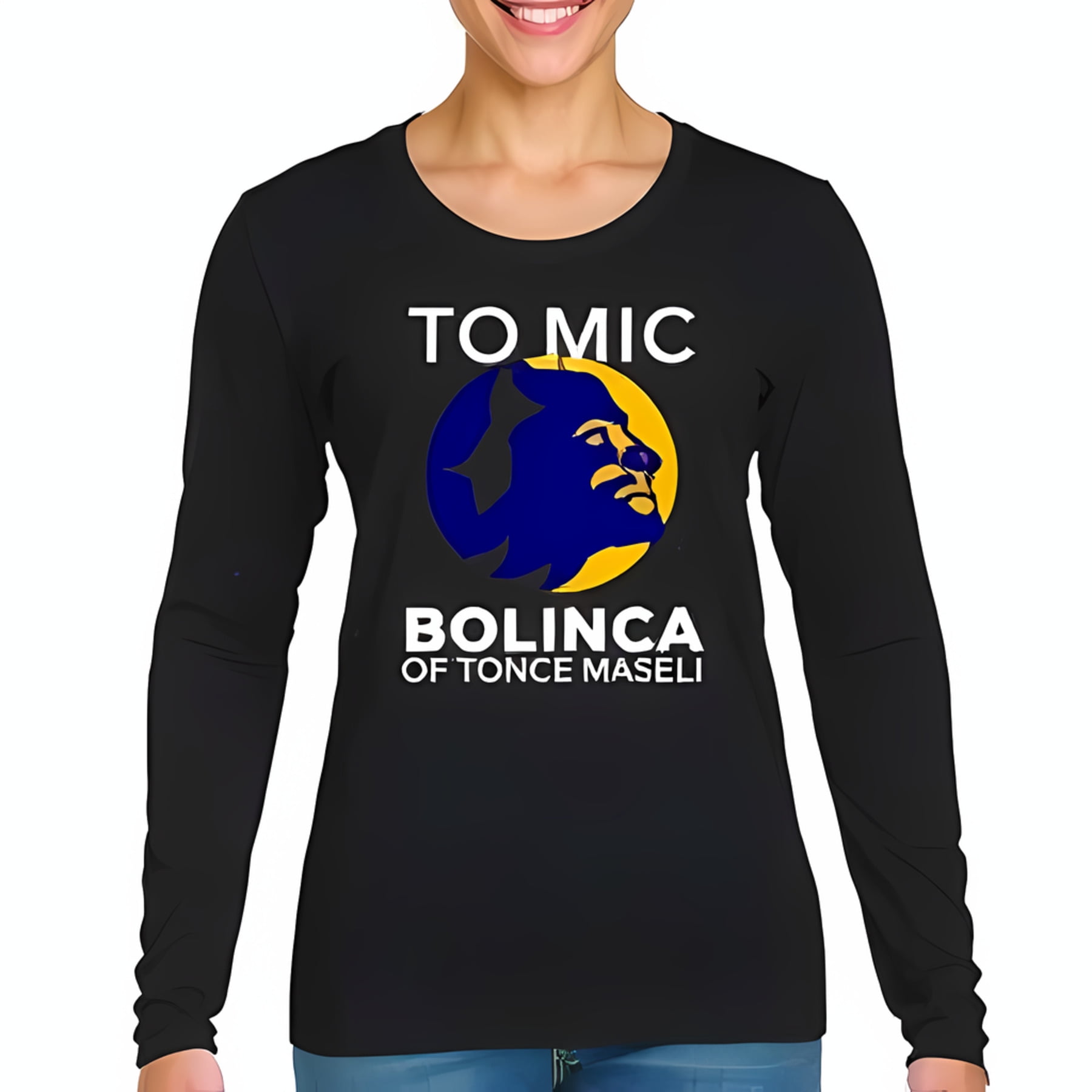 Stylish Long Sleeve T-Shirt with Bold Circular & Graphic Design - " TO ...