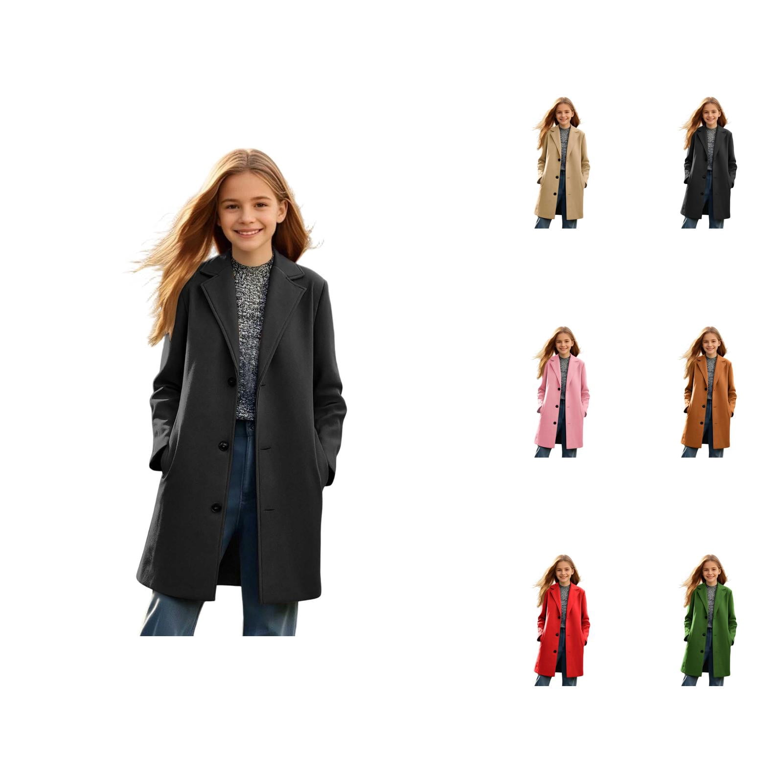 Stylish Longline Trench Coat for Girls â Lined Windbreaker Jacket with ...