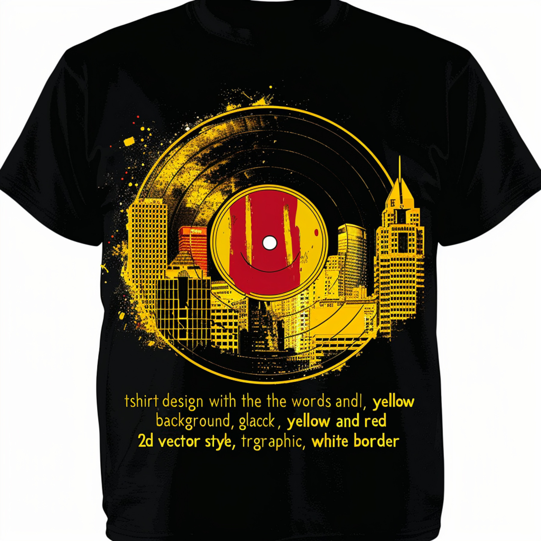 Stylish Lopez Respect Yellow Vinyl Record Pittsburgh Skyline Black TShirt Downtown Cityscape ...