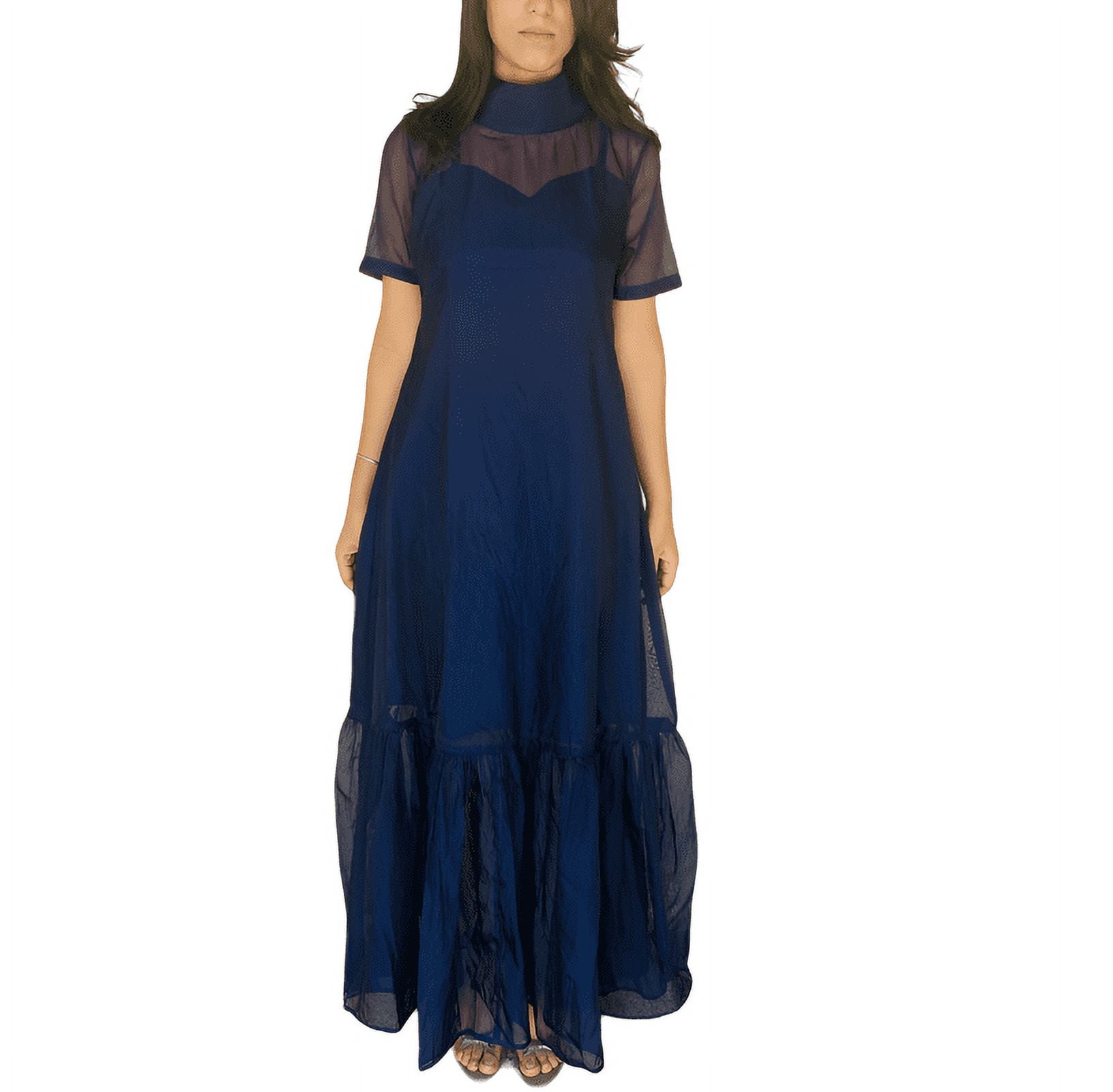 Stylish Maxi Dress in Organza with Bow Tie and Frill Design – Formal ...