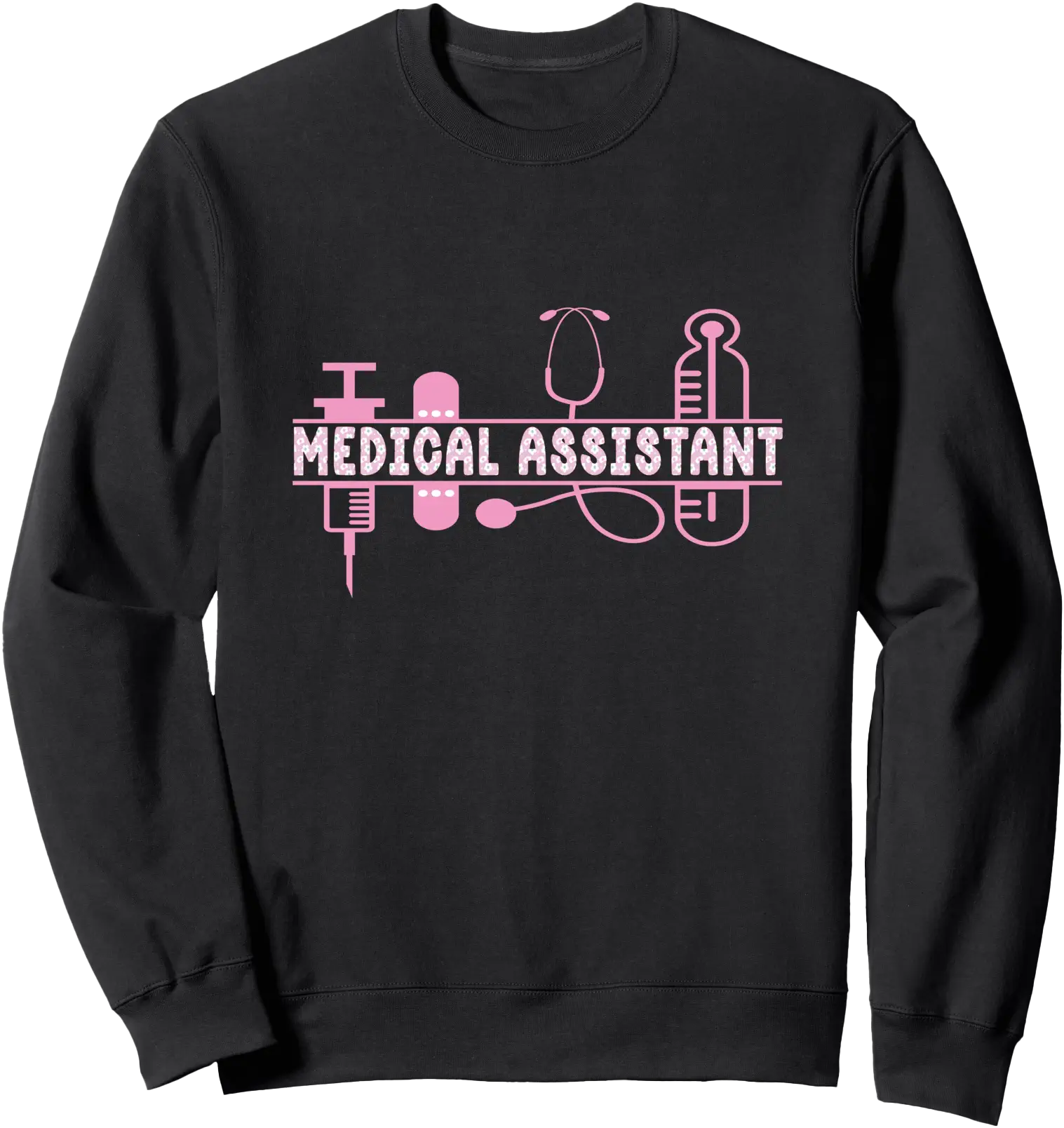 Stylish Medical Assistant Sweatshirt with Pink Graphics for Nursing and ...