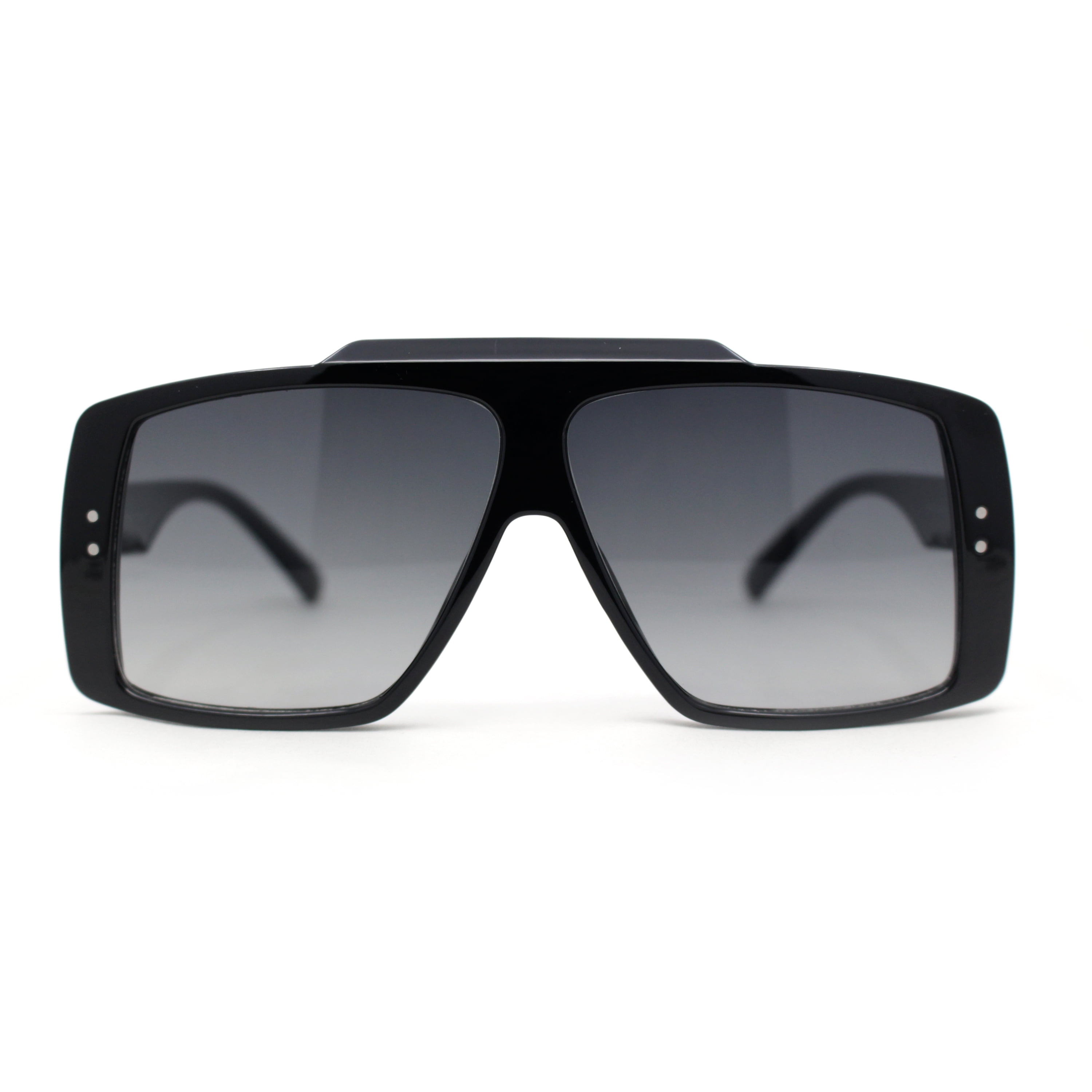 Stylish Mens Bold Squared Rectangle Flat Top Racer Plastic Sunglasses ...