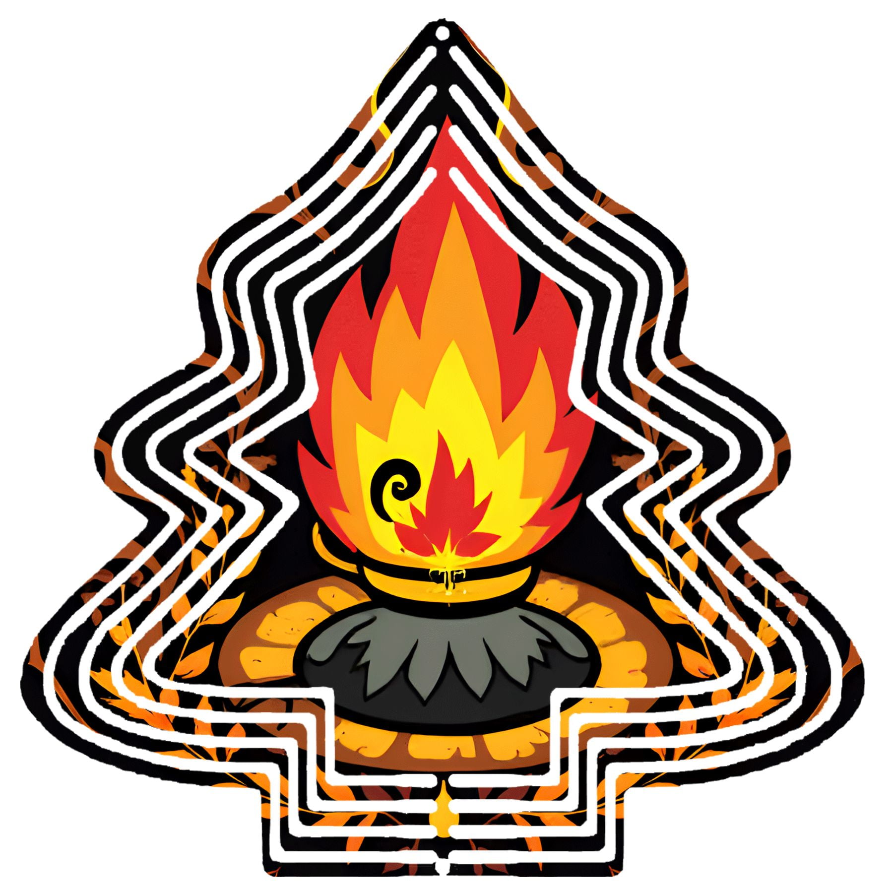 Stylish Metal Christmas Tree Wind Spinner - Decorative Flame Pattern ...