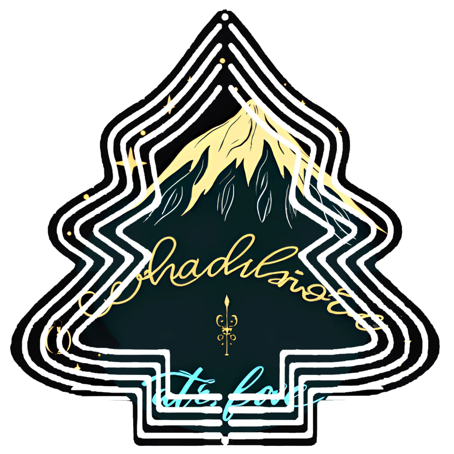 Stylish Metal Hanging Christmas Tree Wind Spinner - Abstract Mountain ...