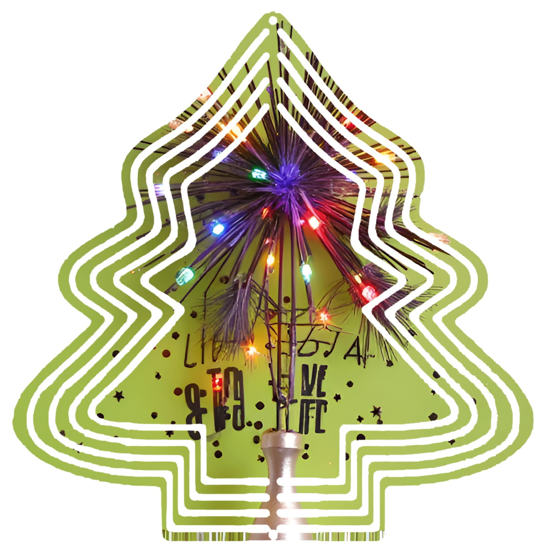 Stylish Metal Hanging Christmas Tree Wind Spinner - Colorful Firework ...